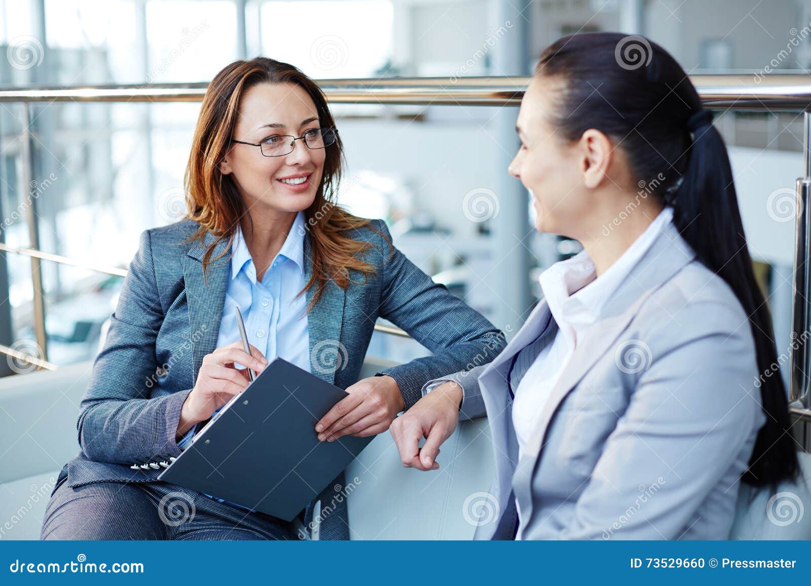 Business conversation stock photo. Image of businesswoman - 73529660