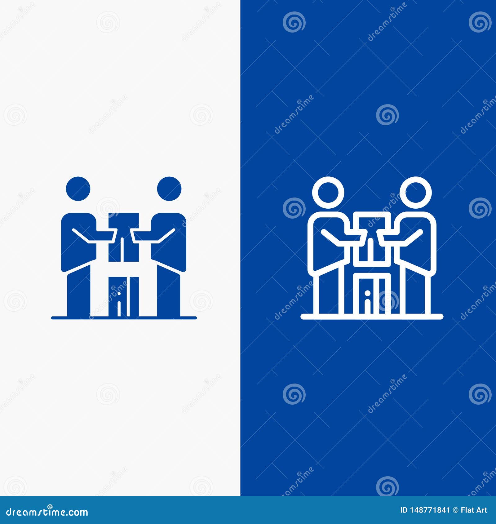 Business, Cooperation, Partners, Partnership, Team Line and Glyph Solid ...