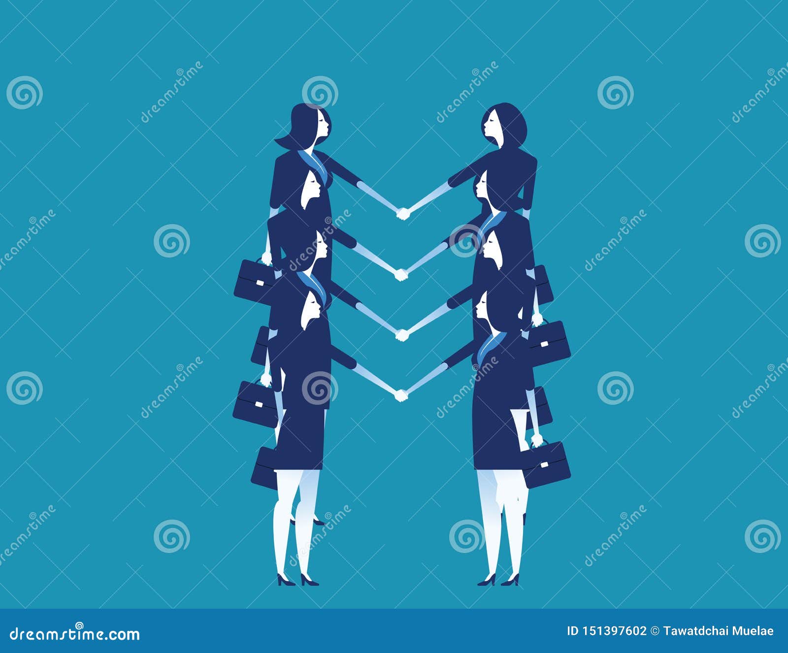 Business Cooperation Team Agreement, Concept Business Teamwork Vector ...