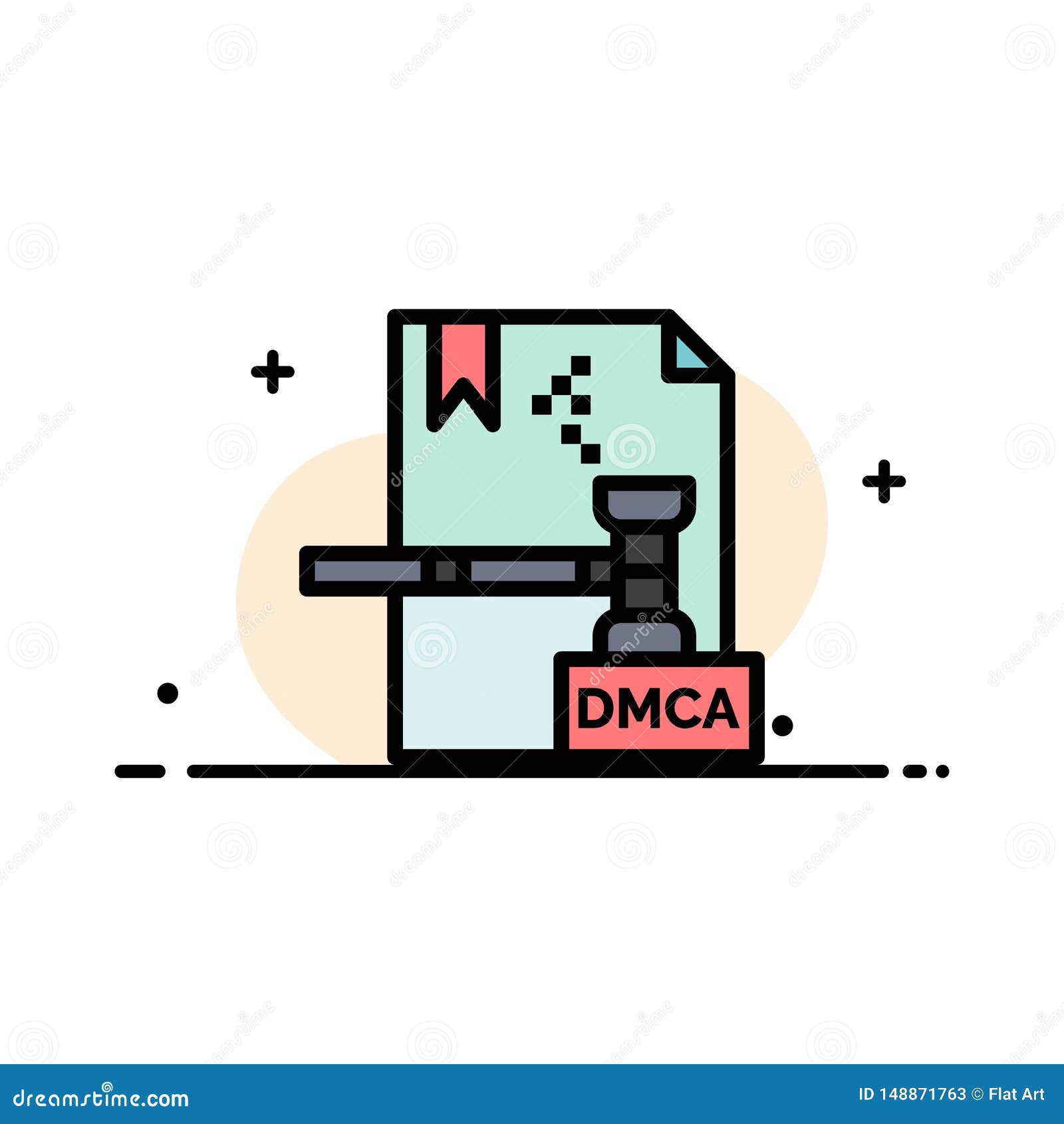 Business, Copyright, Digital, Dmca, File Business Flat Line Filled Icon ...