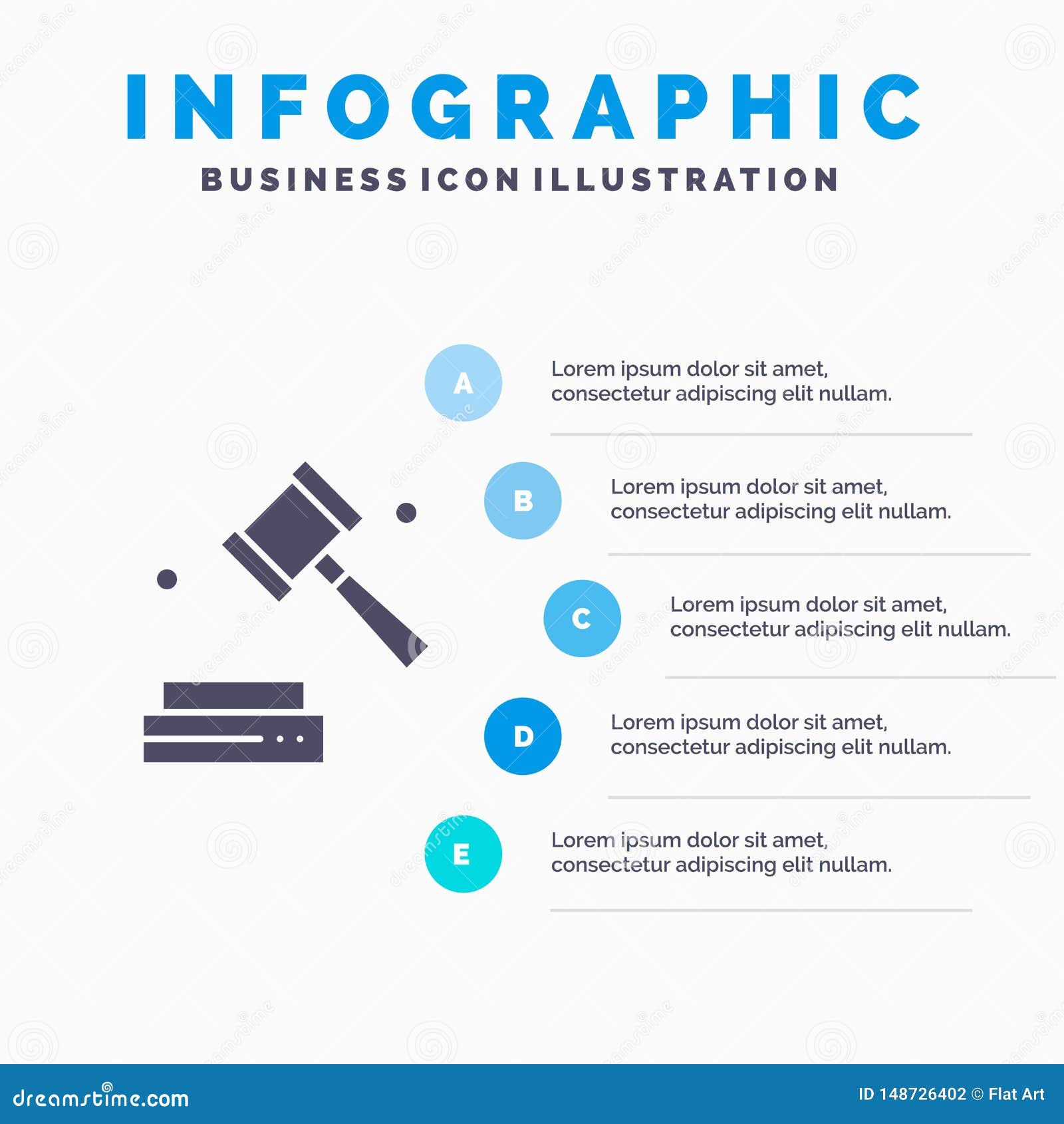 Business, Copyright, Digital, Law Solid Icon Infographics 5 Steps ...