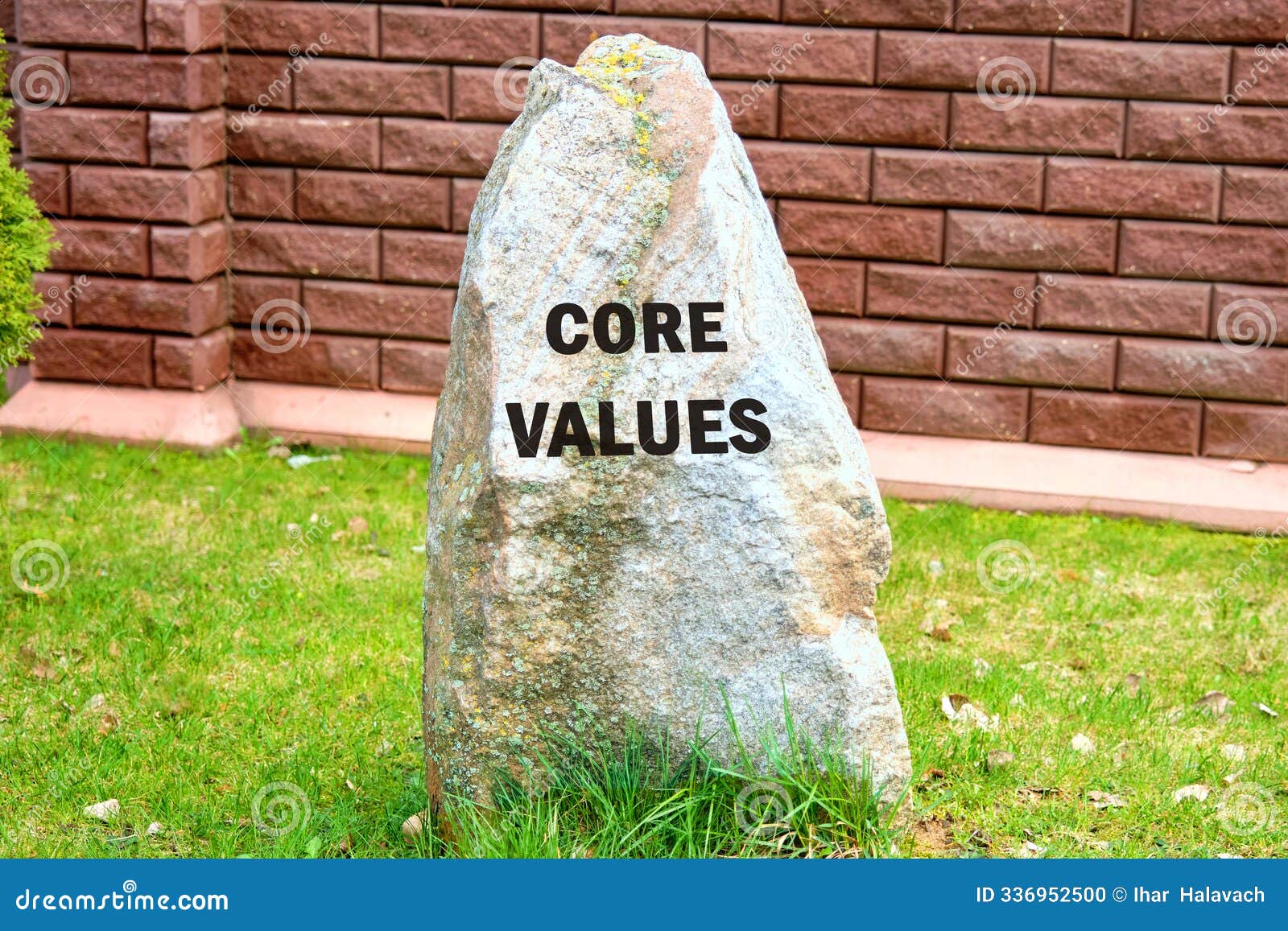 Business and Core Values Concept on a Stone on the Background of a ...