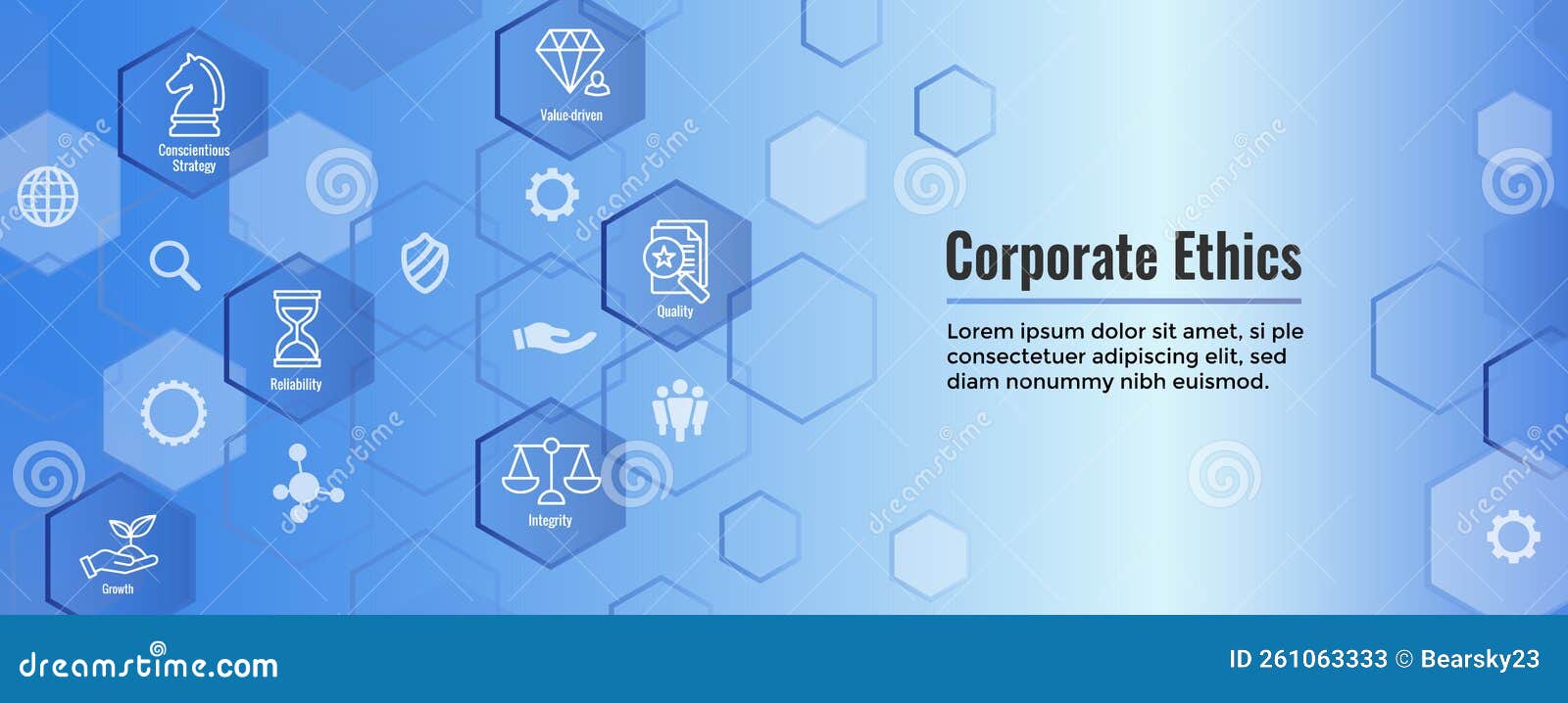 Business and Corporate Ethics Showing Company Values Icon Set- Web ...