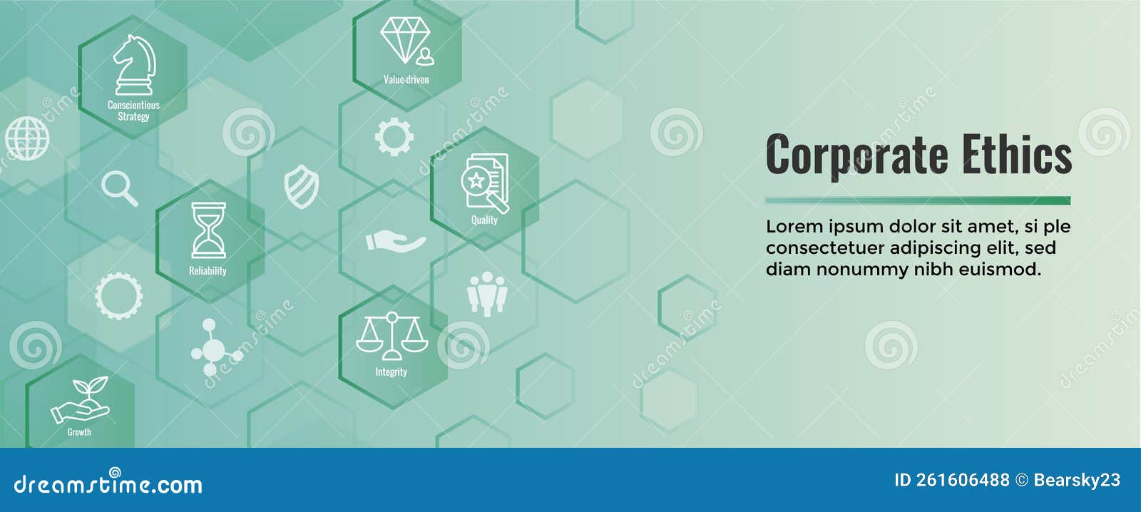 Business and Corporate Ethics Showing Company Values Icon Set- Web ...