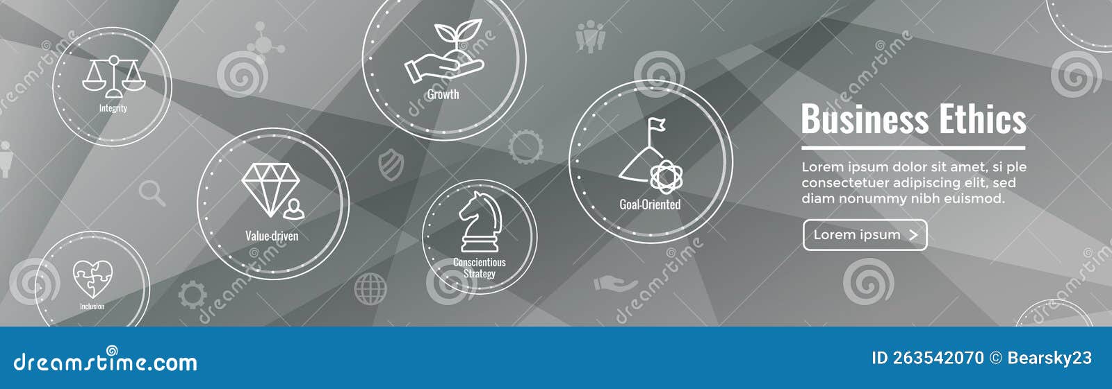 Business and Corporate Ethics Showing Company Values Icon Set- Web ...