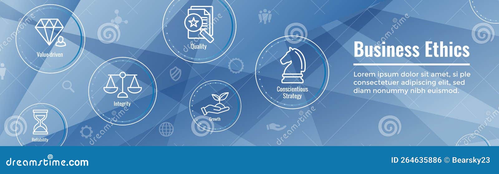 Business and Corporate Ethics Showing Company Values Icon Set- Web ...