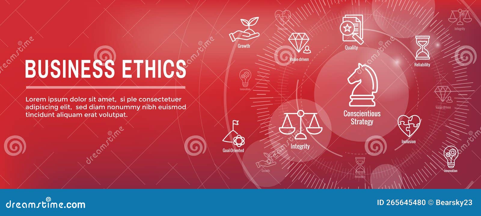 Business and Corporate Ethics Showing Company Values Icon Set- Web ...