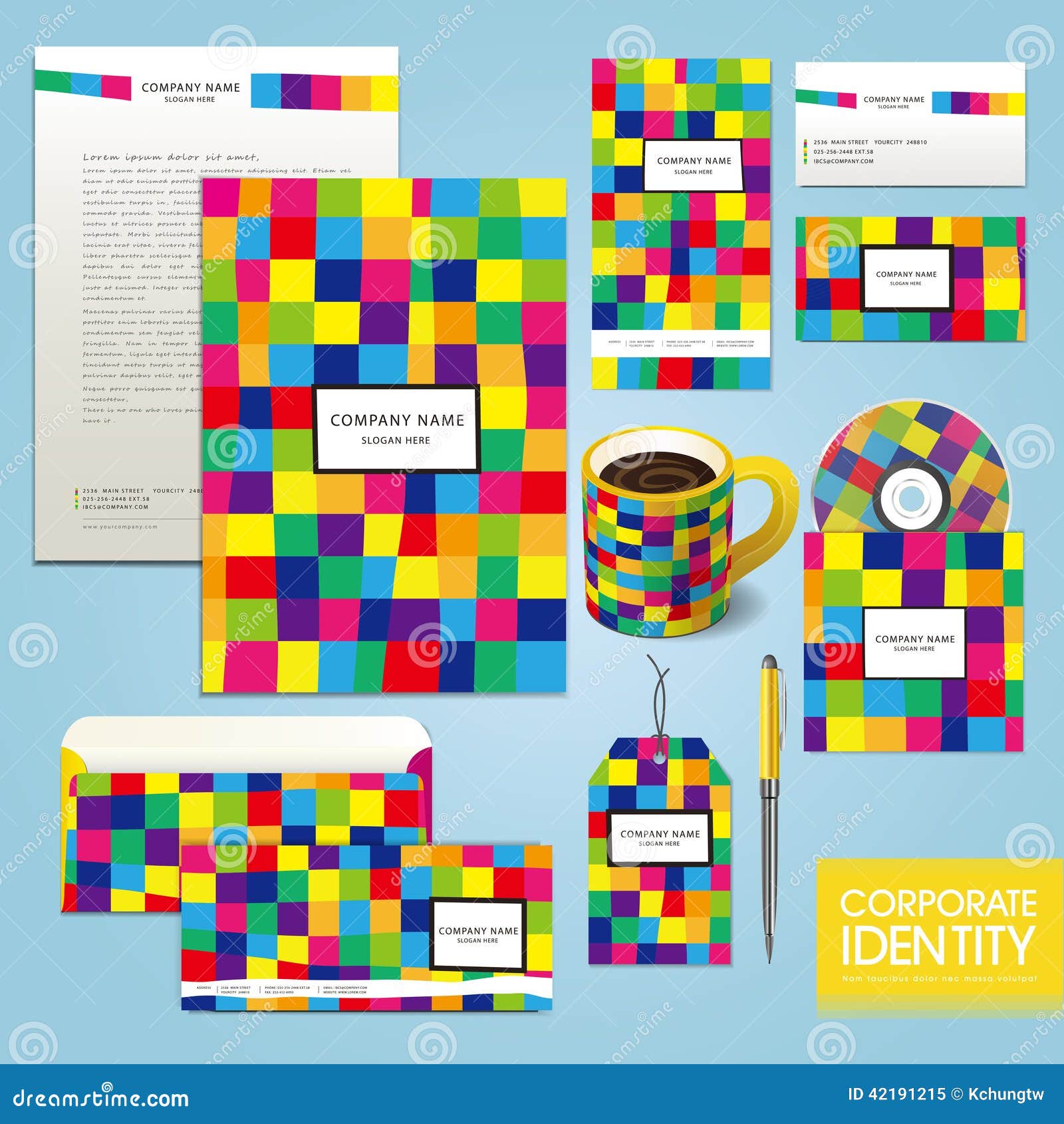 Business Corporate Identity Template with Color and Abstract Background ...