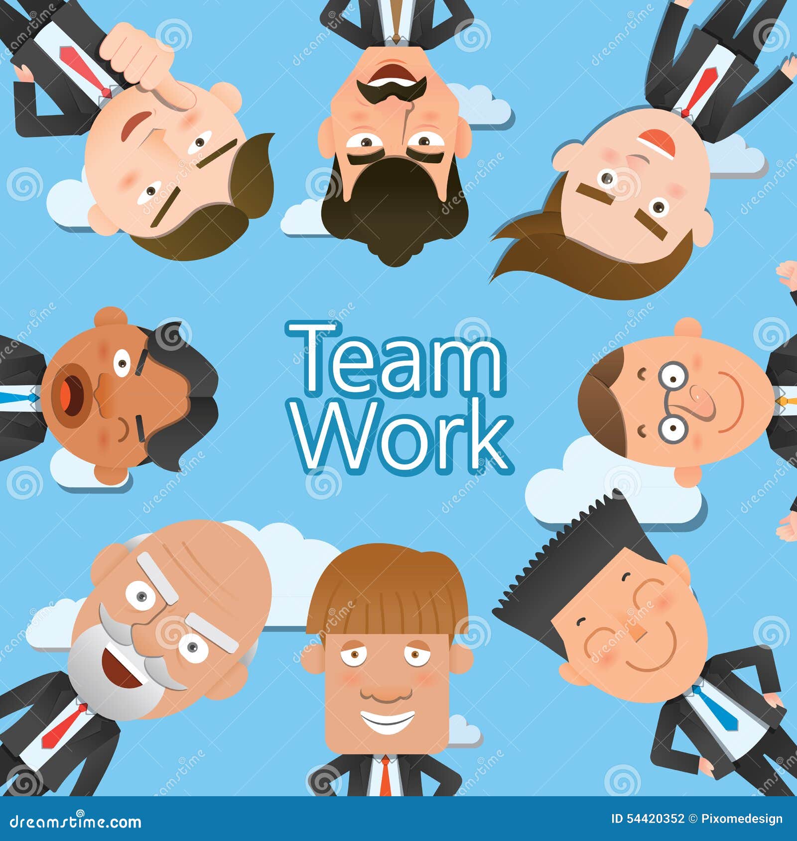 Business Corporation Forming a Circle of Head Character Stock Vector ...