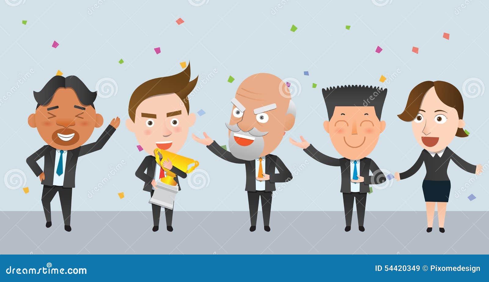 Business Corporation Winners Concept Flat Character Stock Vector ...