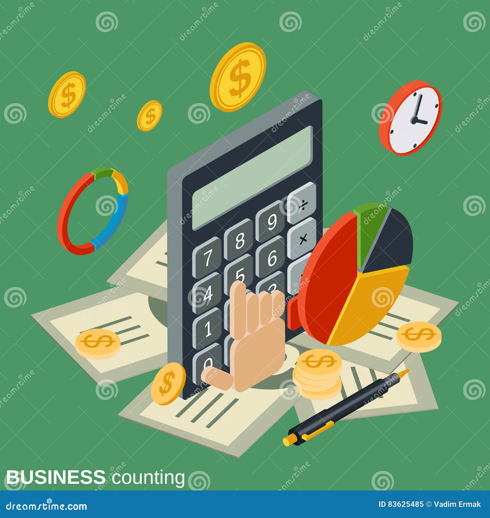 Business Counting, Financial Calculation Vector Concept Stock Vector ...