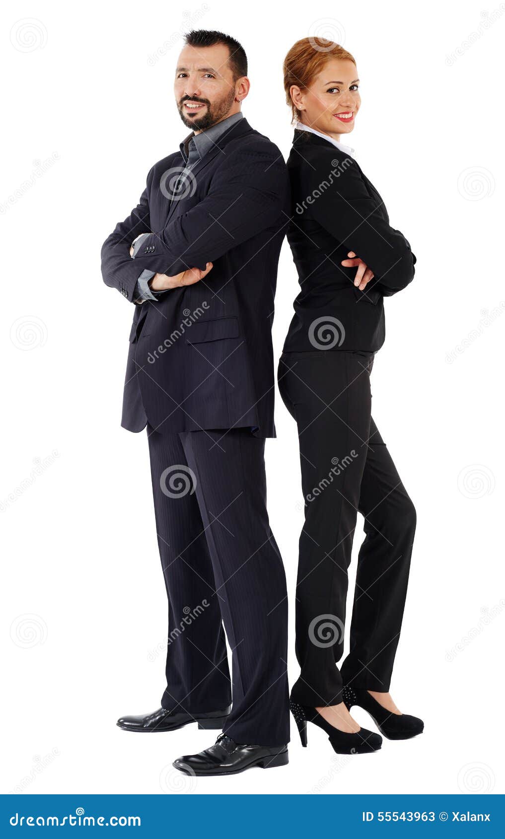 Business Couple Back To Back Stock Image - Image of couple, confidence ...