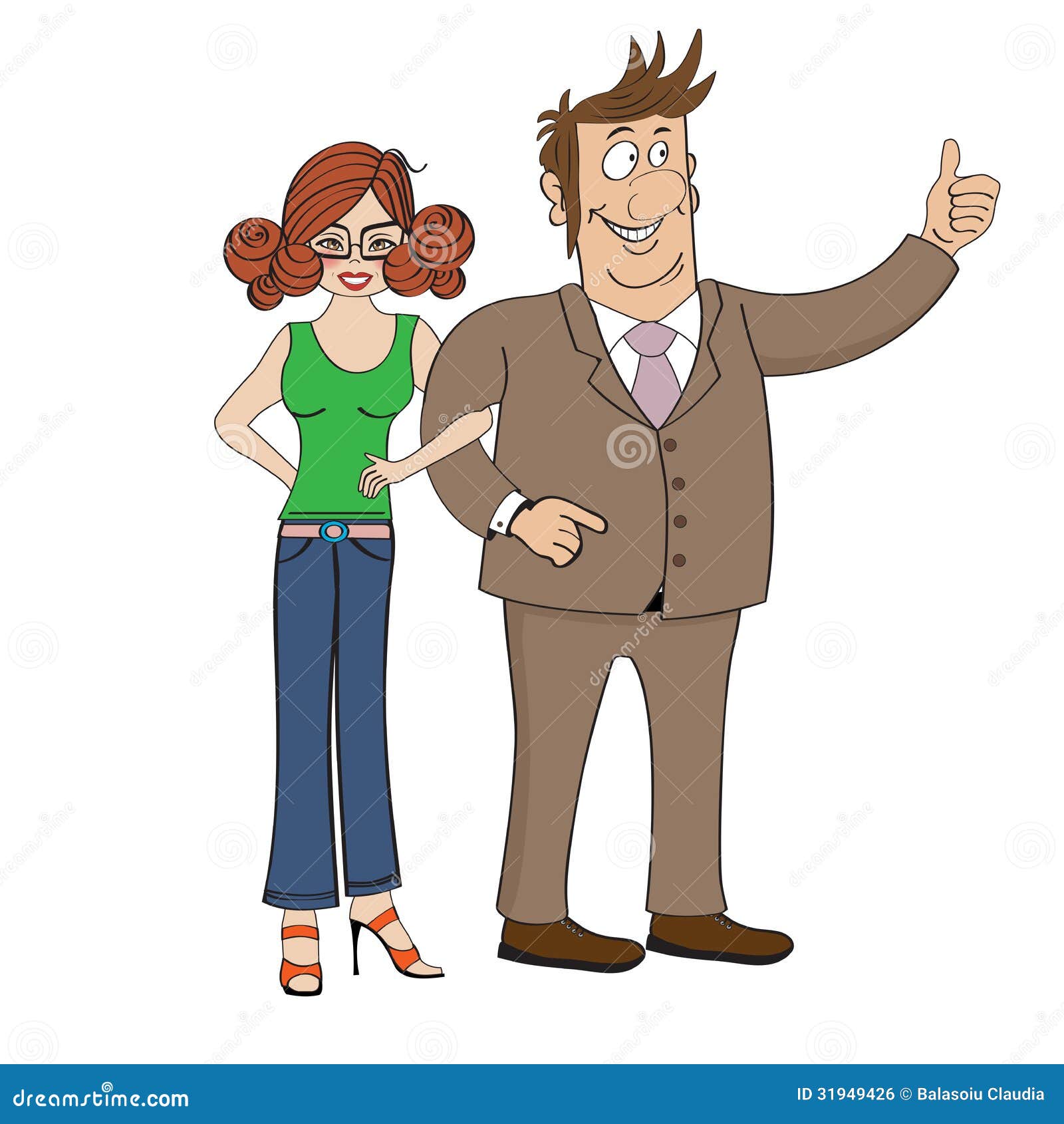 Business Couple As Family With Little Kids. Work And Parental ...