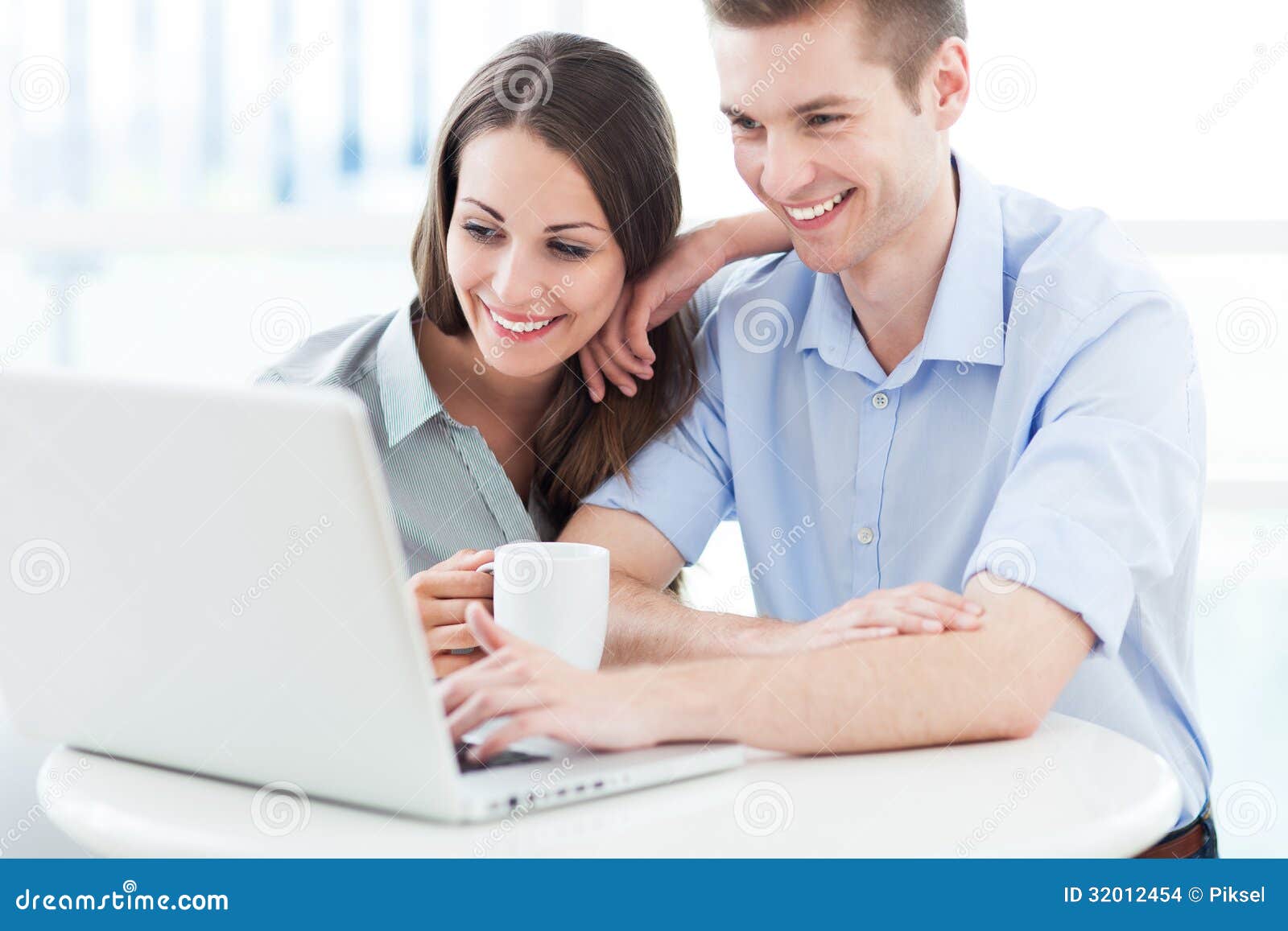 Business Couple with Laptop Stock Photo - Image of computer, laptop ...
