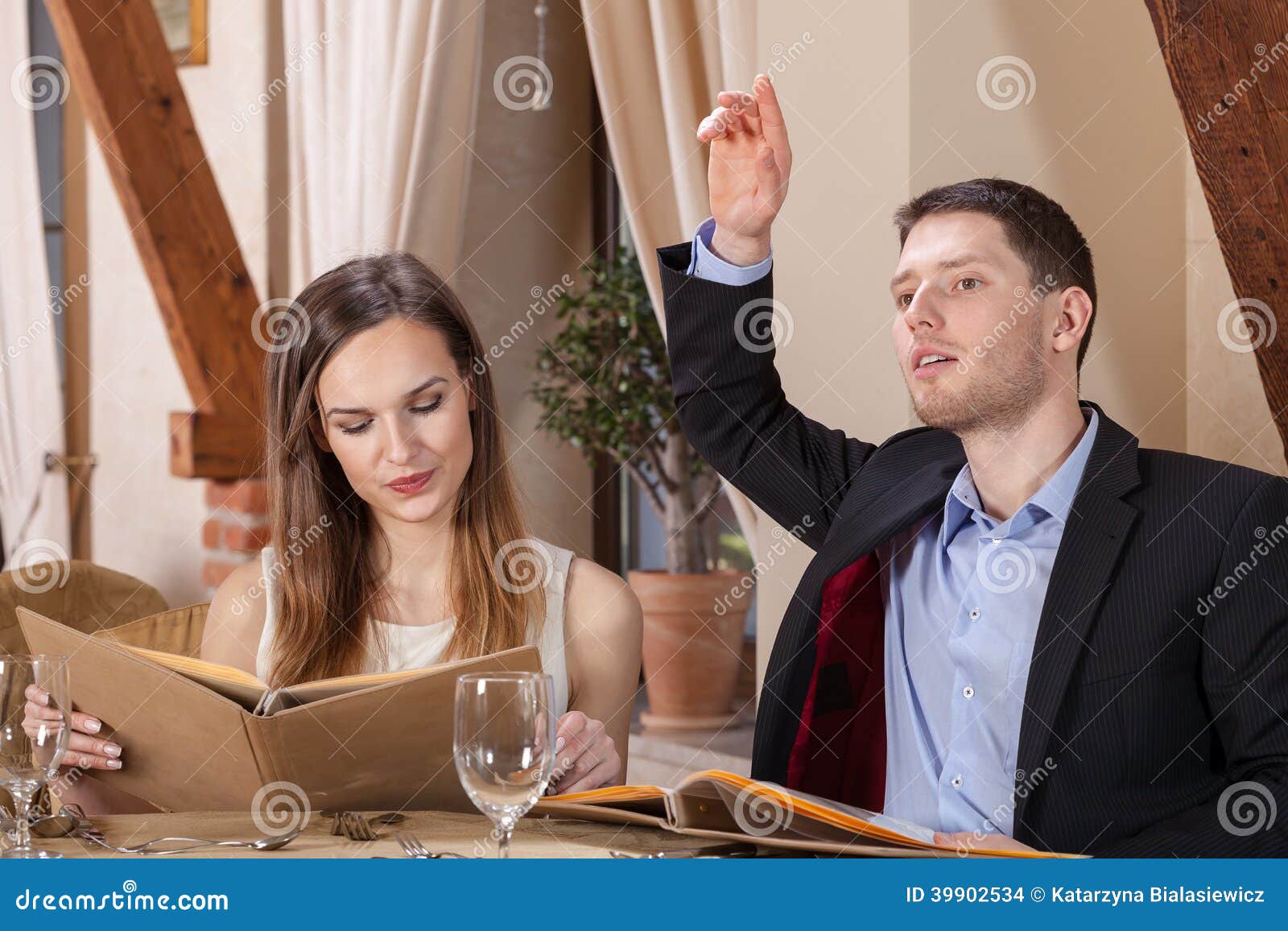 Business Couple Ordering Dinner Stock Photo - Image of celebration ...