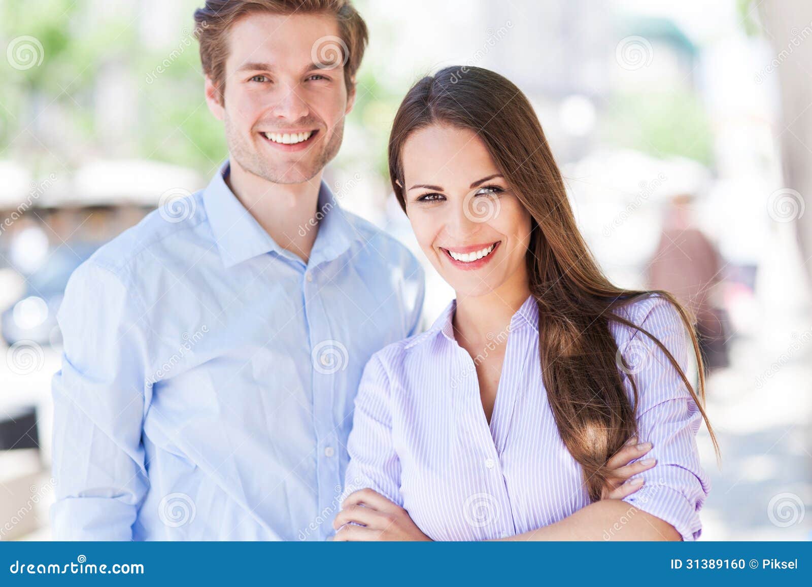 Business couple outdoors stock photo. Image of beautiful - 31389160