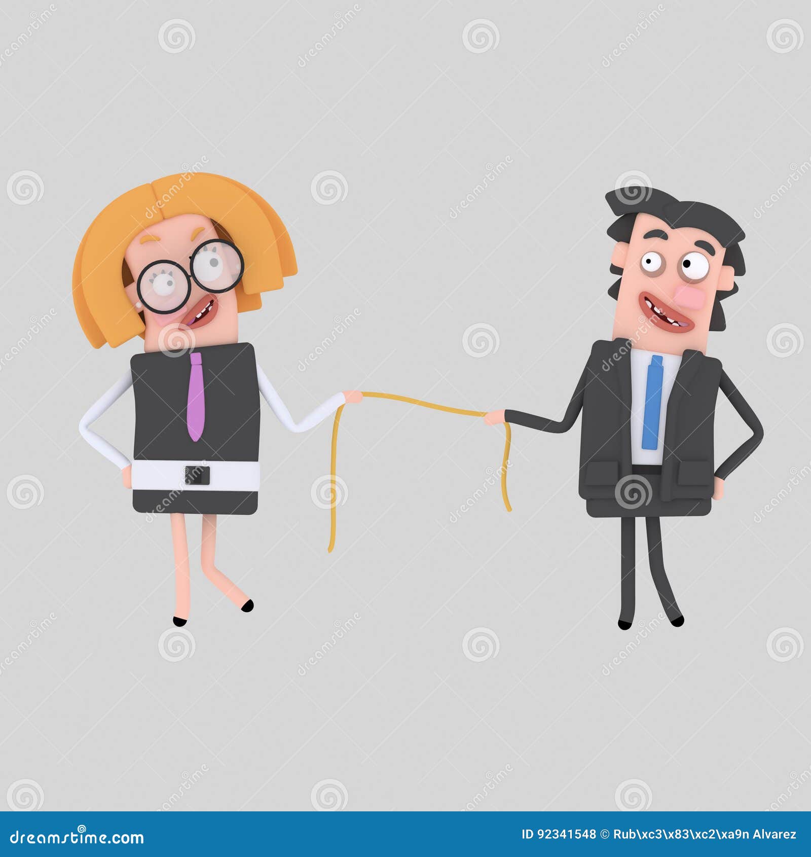 Business Couple Pulling a Rope Stock Illustration - Illustration of ...