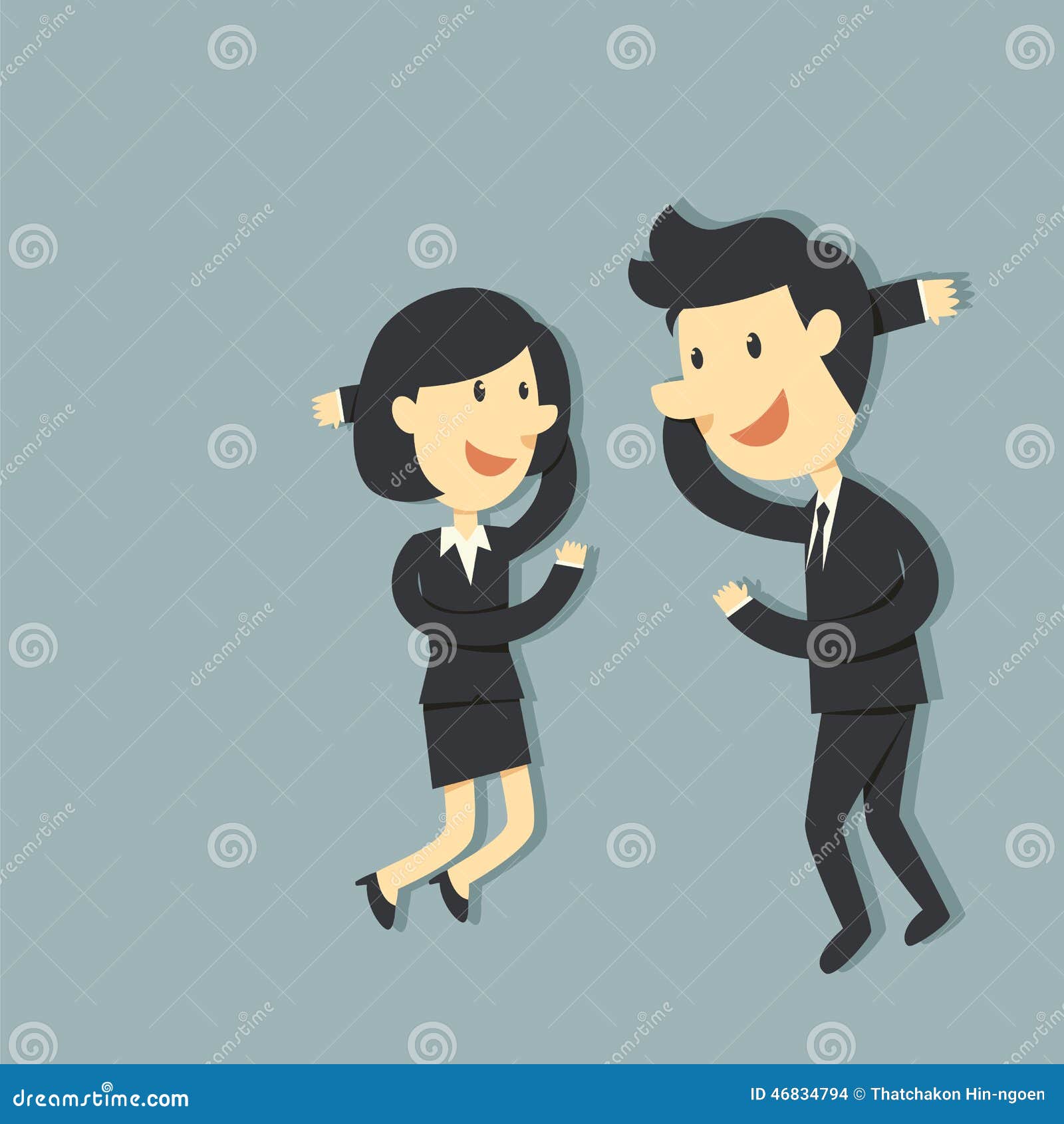 Business Couple As Family With Little Kids. Work And Parental ...