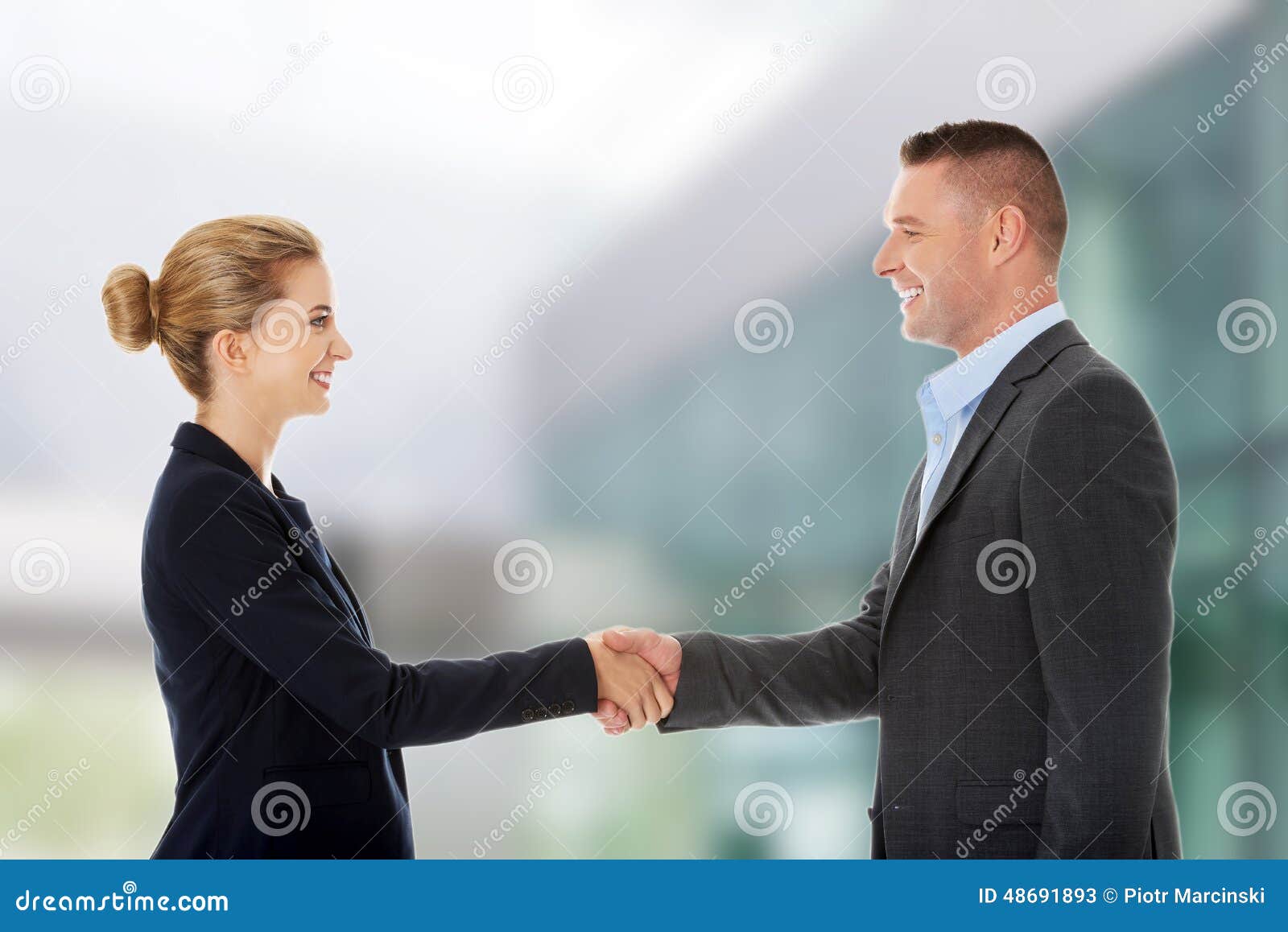 Business Couple Shaking Hands Stock Image - Image of display, agreement ...
