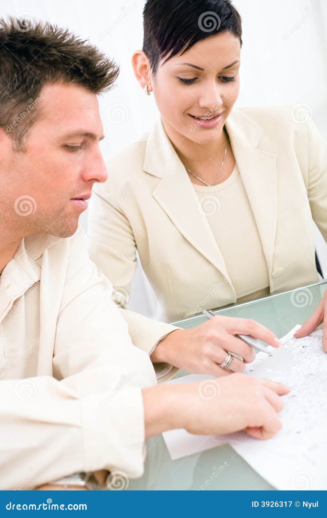 Business couple working stock image. Image of cooperation - 3926317