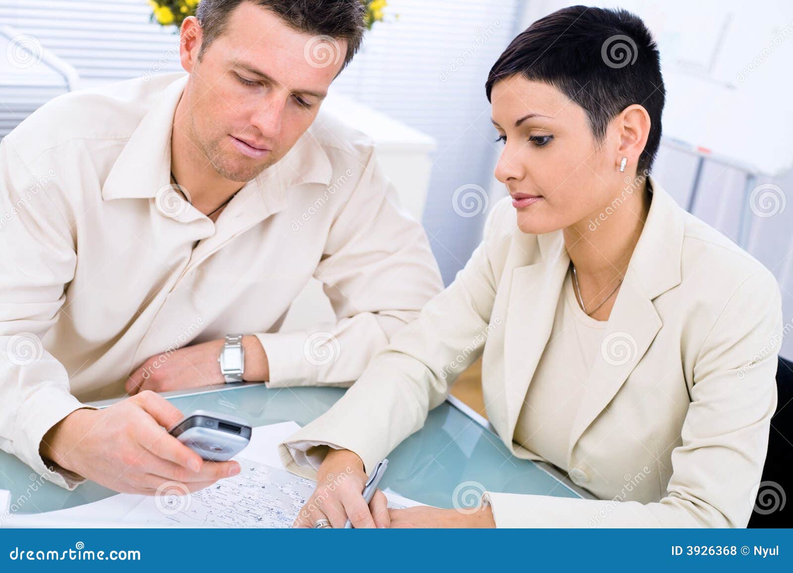 Business couple working stock photo. Image of businessman - 3926368
