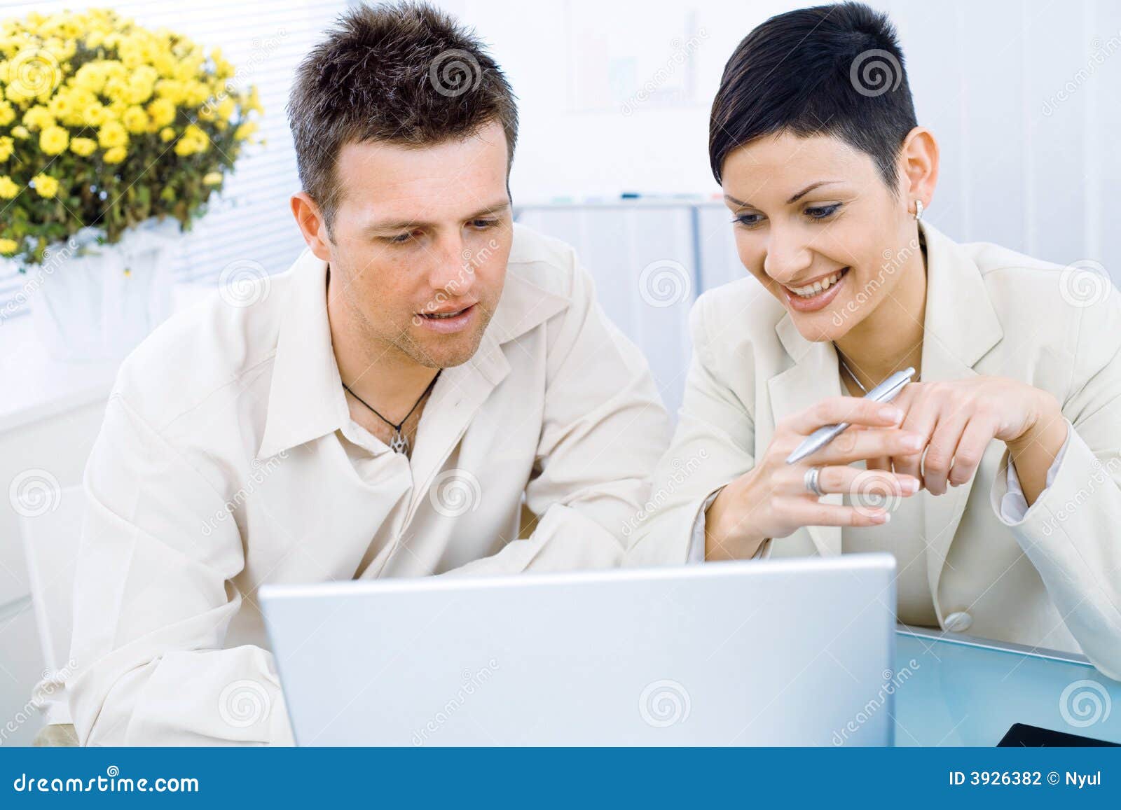 Business couple working stock photo. Image of cooperation - 3926382