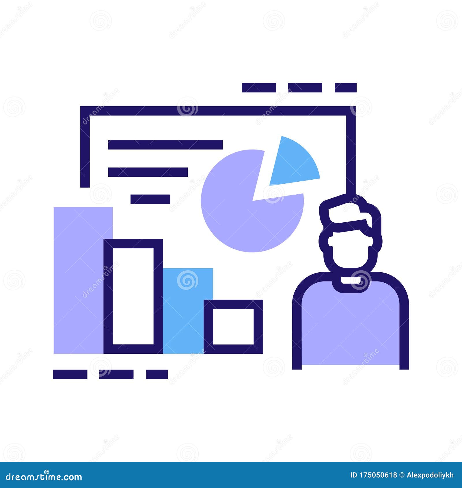 Business Course Color Line Icon. Analytics and Analysis Graph, Chart ...