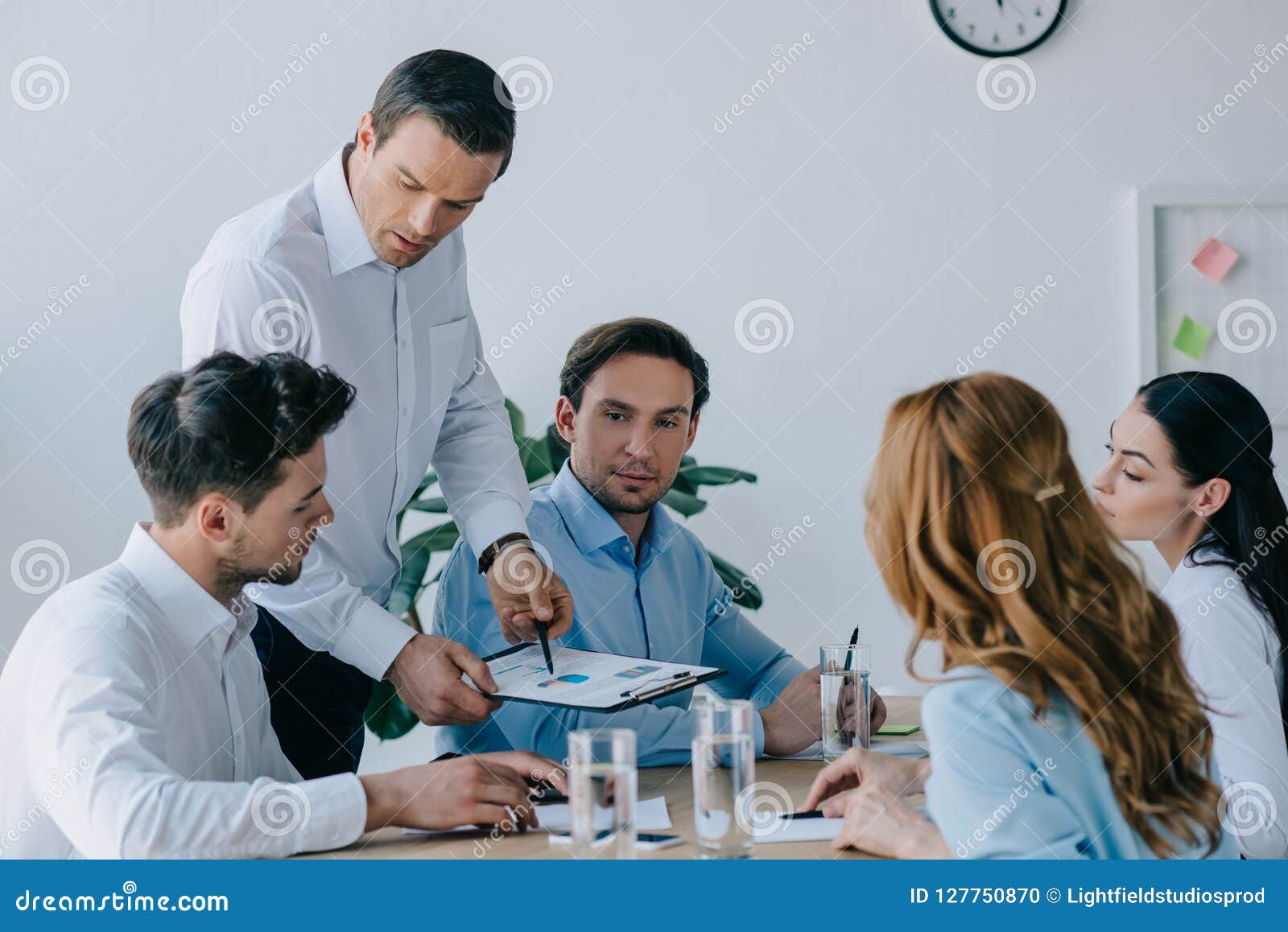 Business Coworkers Having Business Training at Workplace Stock Photo ...