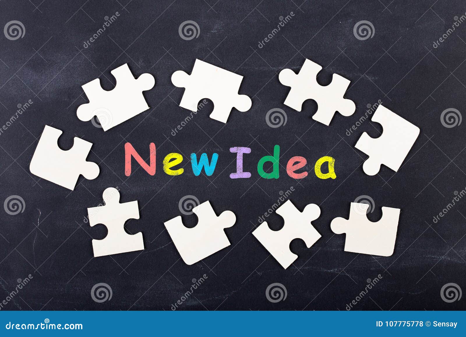 Business Creative Idea Concept - Inscription and Jigsaw Blocks on the ... Business Creative Idea Concept - Inscription and Jigsaw Blocks on the ...