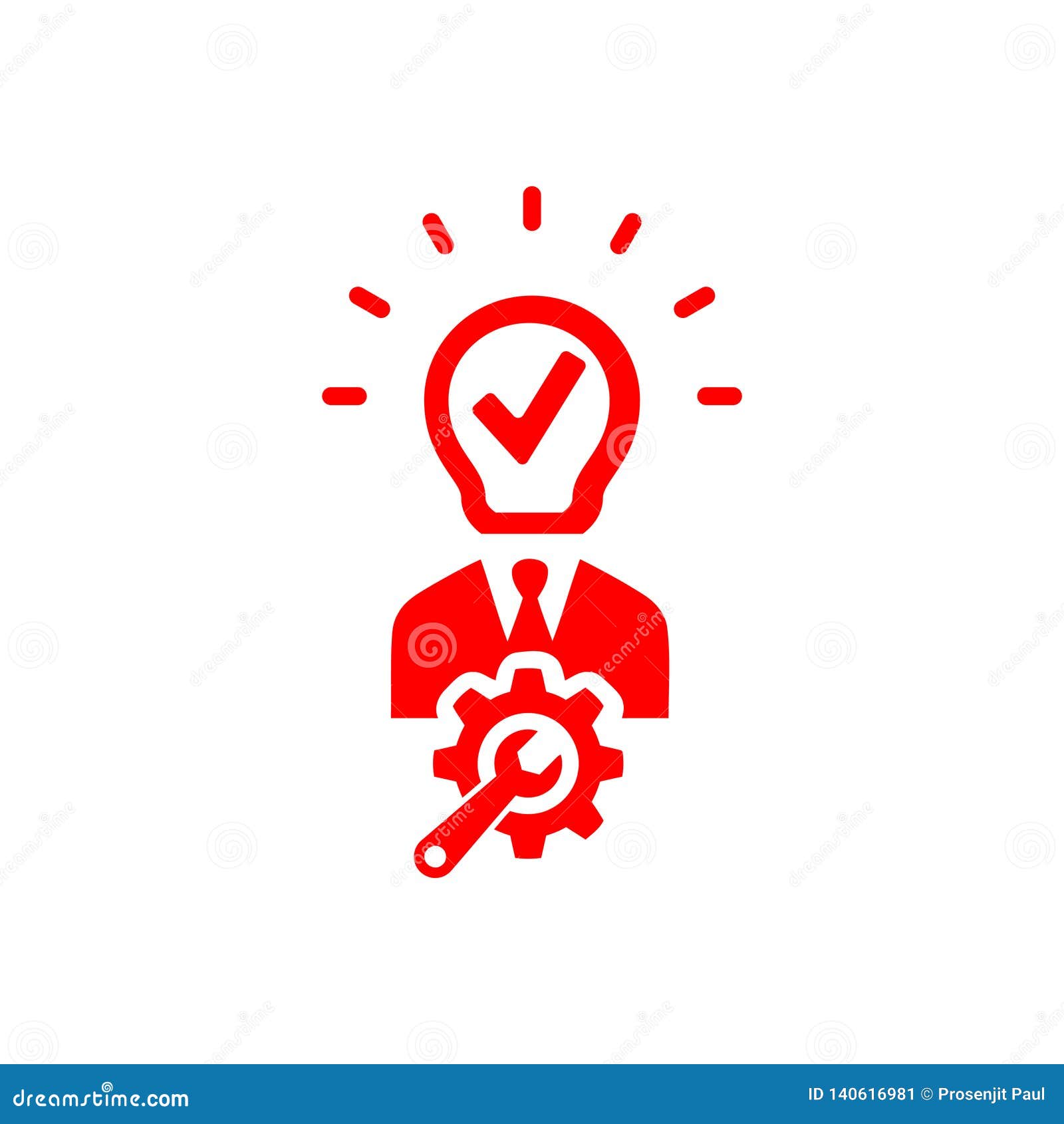 Business Creative Idea Solutions Red Icon Stock Vector - Illustration ...