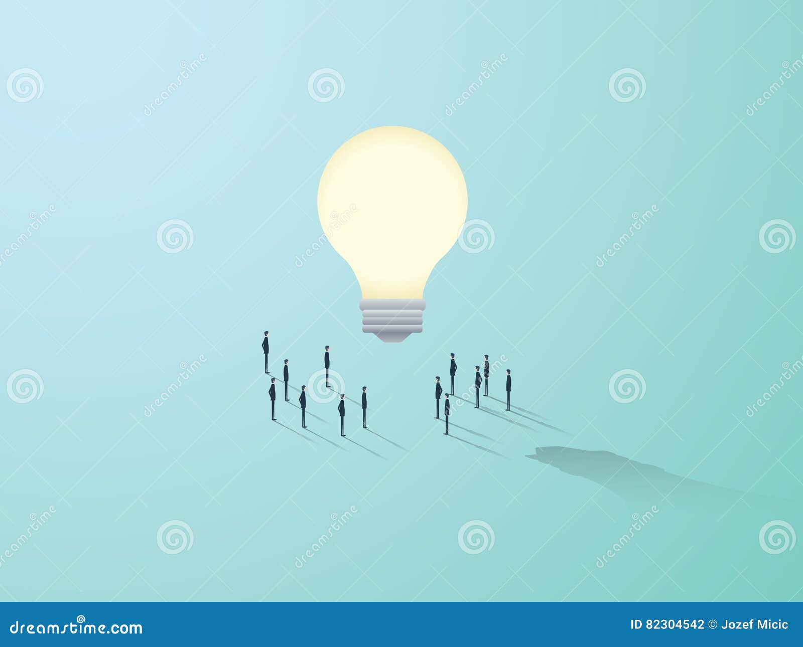 Business Creativity Vector Concept with Big Light Bulb and People ...
