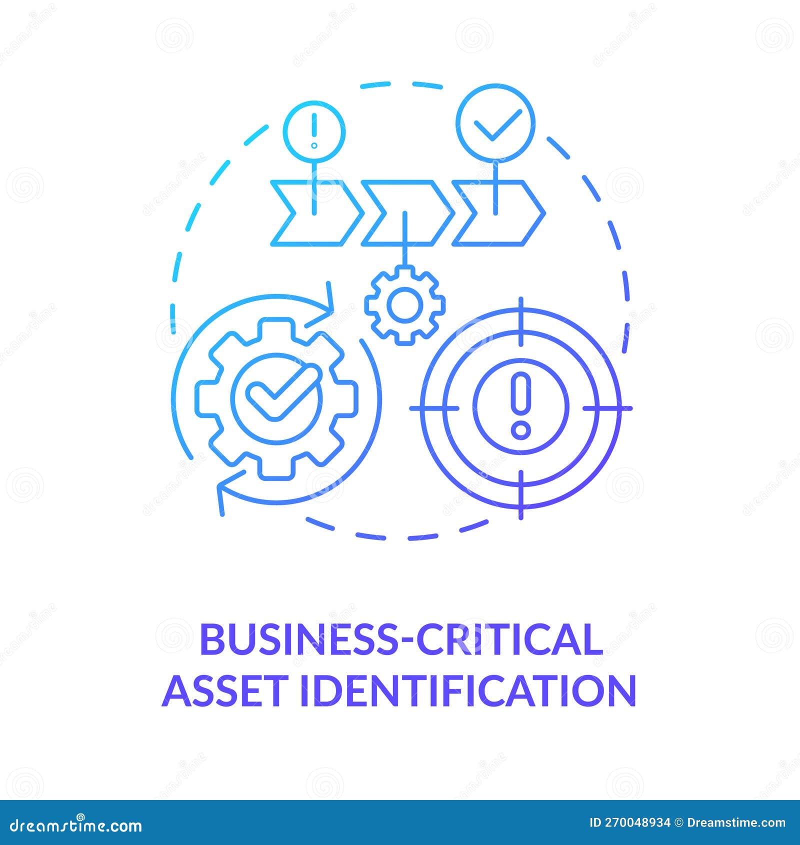 Business-critical Asset Identification Blue Gradient Concept Icon Stock ...