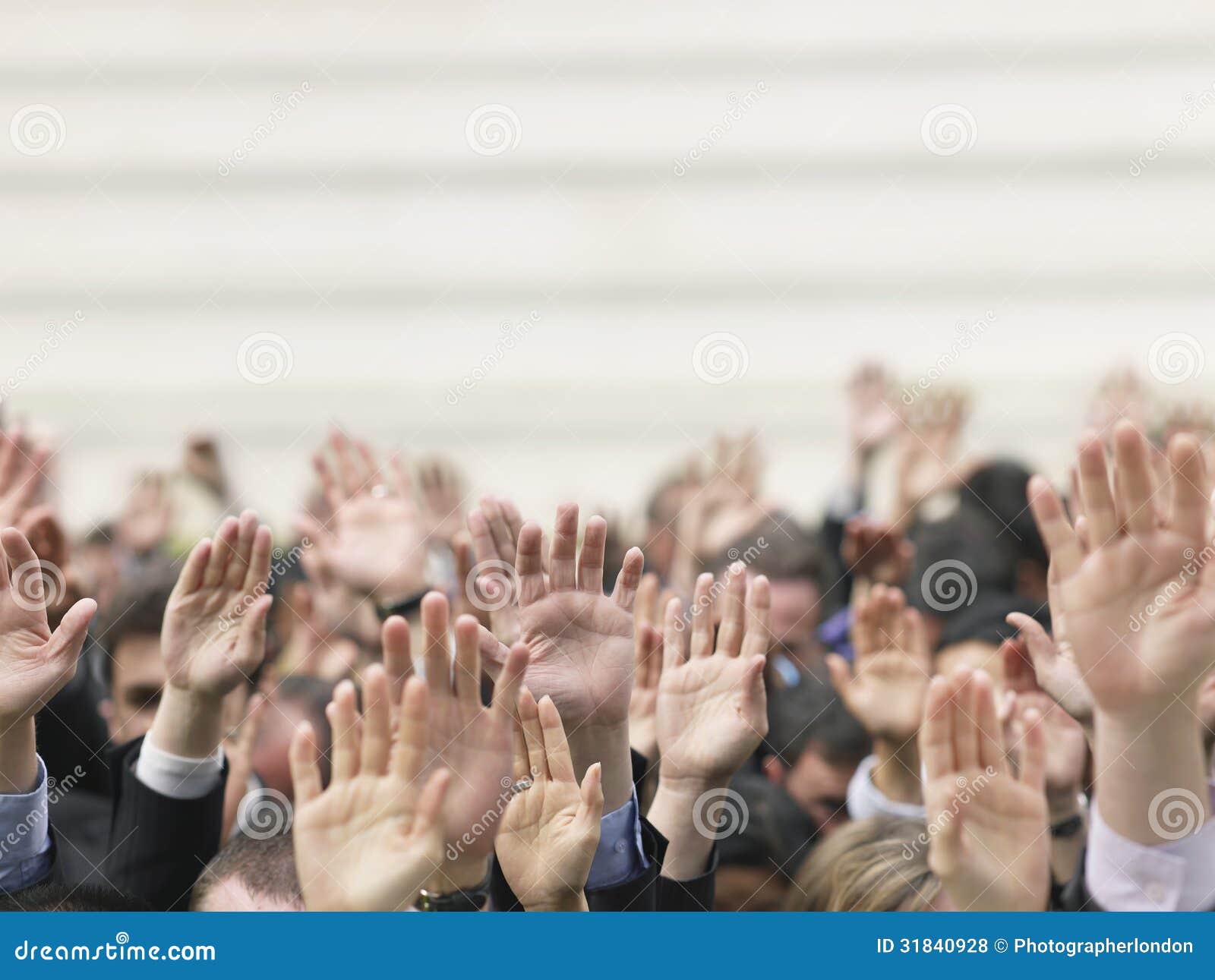 Business Crowd Raising Hands Stock Photos - Download 92 Royalty Free Photos