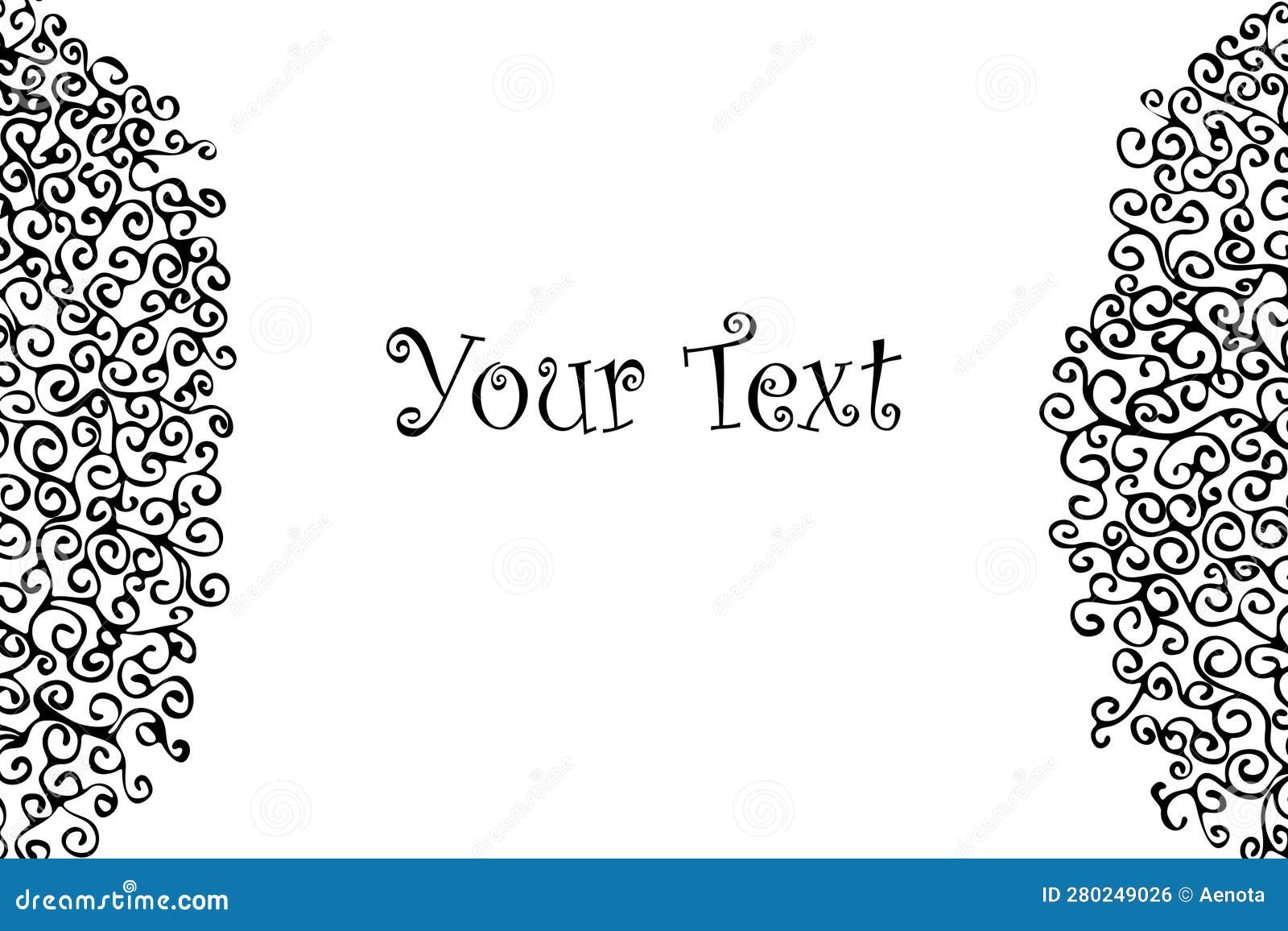 Curl Template Of Flooding Water Seamless Texture In Blue. Vector ...