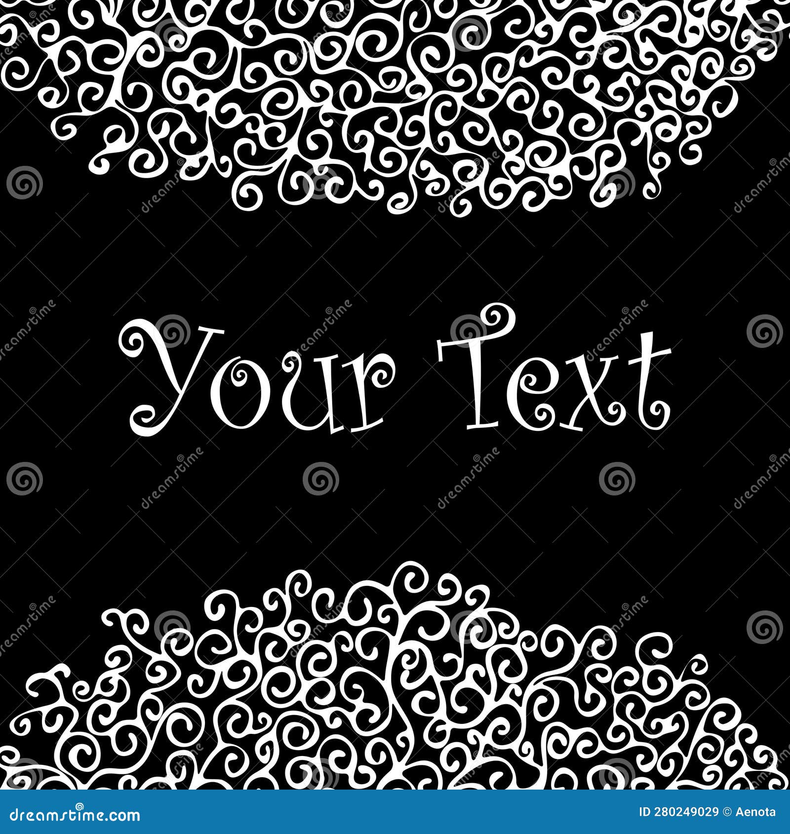 Curl Template Of Flooding Water Seamless Texture In Blue. Vector ...