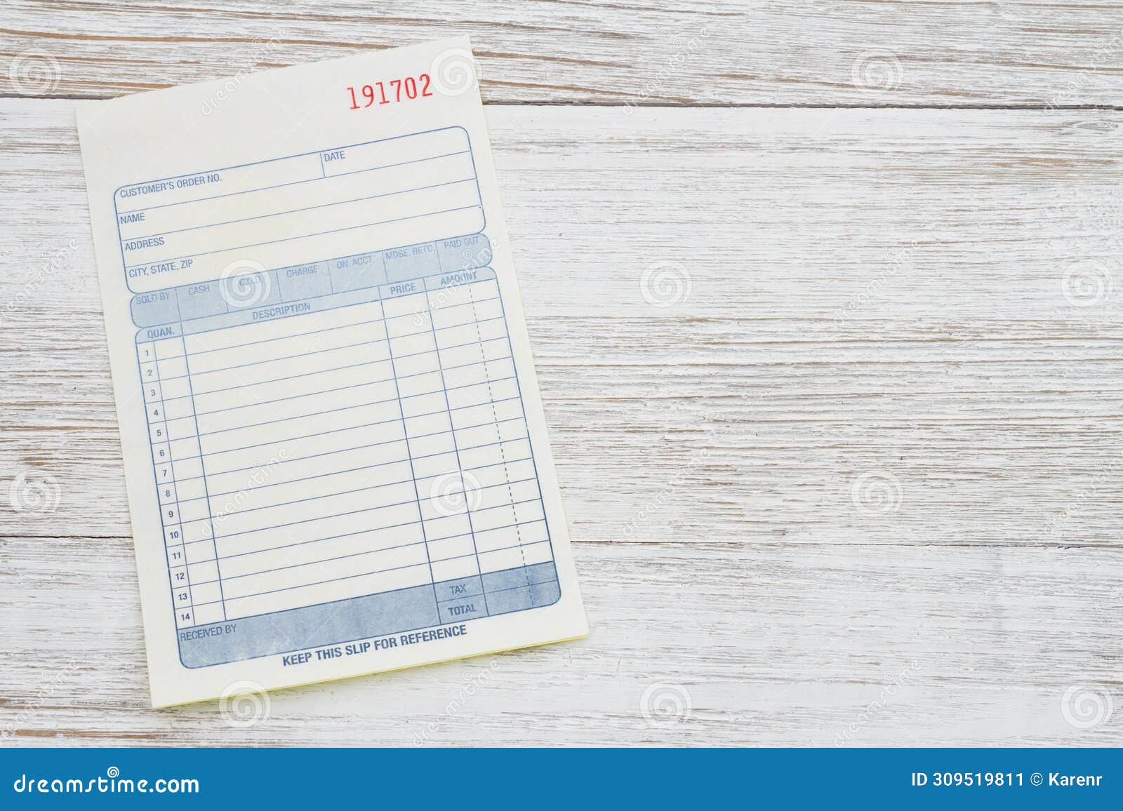 Business Customer Receipt on a Desk Stock Image - Image of paper, desk ...