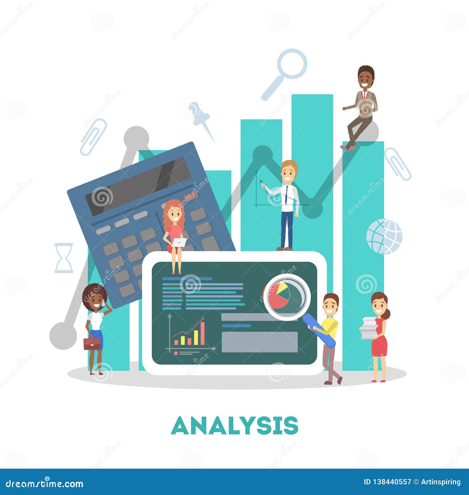 Business Data Analysis and Analytics Concept Illustration Stock Vector ...