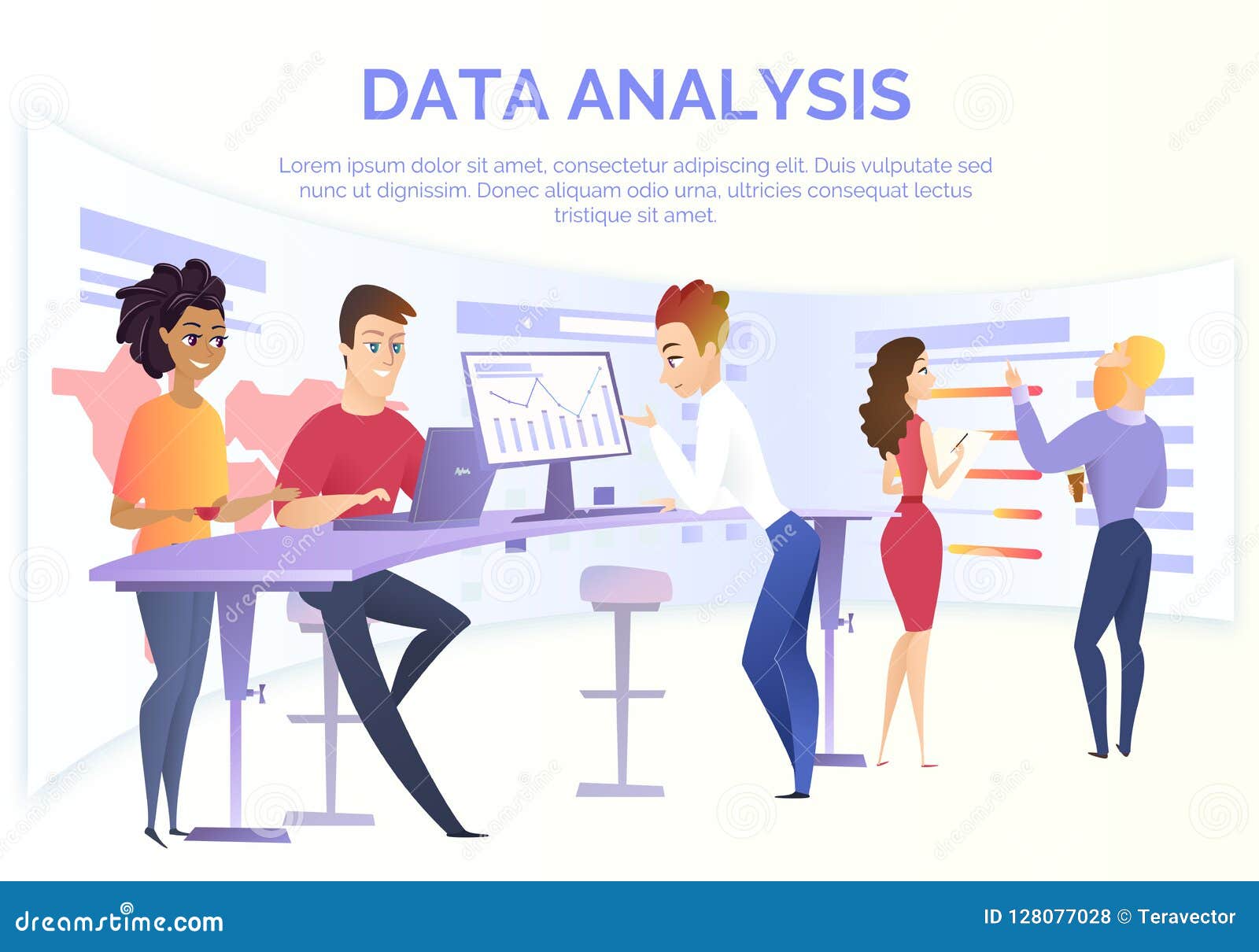 Data Analysis Team Cartoon Vector Concept Stock Vector - Illustration ... Data Analysis Team Cartoon Vector Concept Stock Vector - Illustration ...