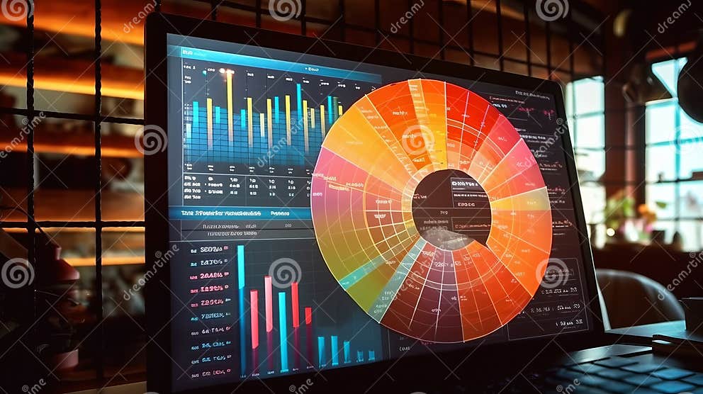 Business Data Analysis with Charts. Generative AI Stock Illustration ...