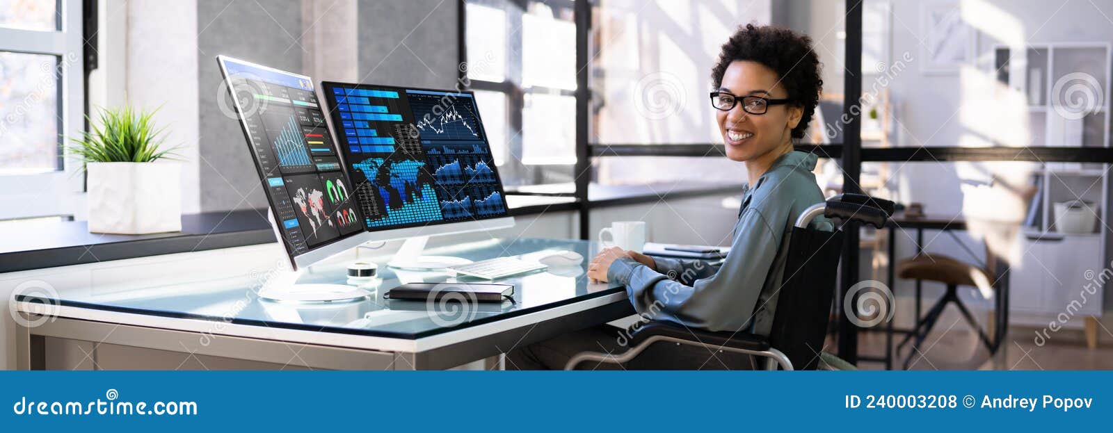 Business Data Analyst Woman Stock Photo - Image of black, globe: 240003208