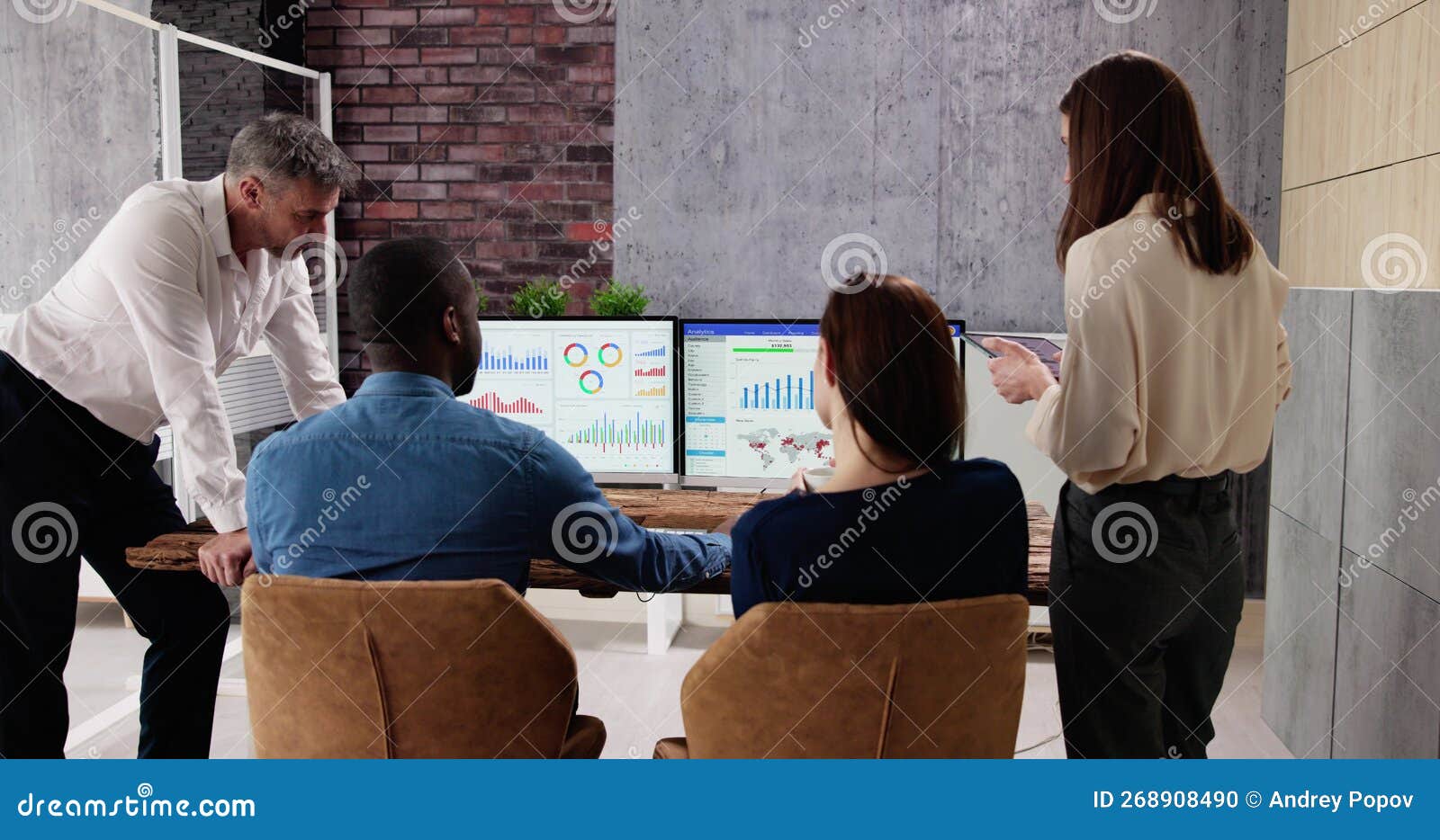 Business Data Analytics on Computer Monitor Stock Photo - Image of ...