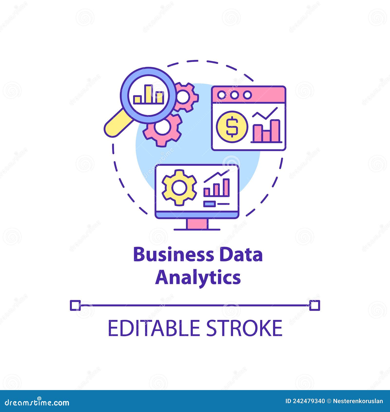 Business Data Analytics Concept Icon Stock Vector - Illustration of ...