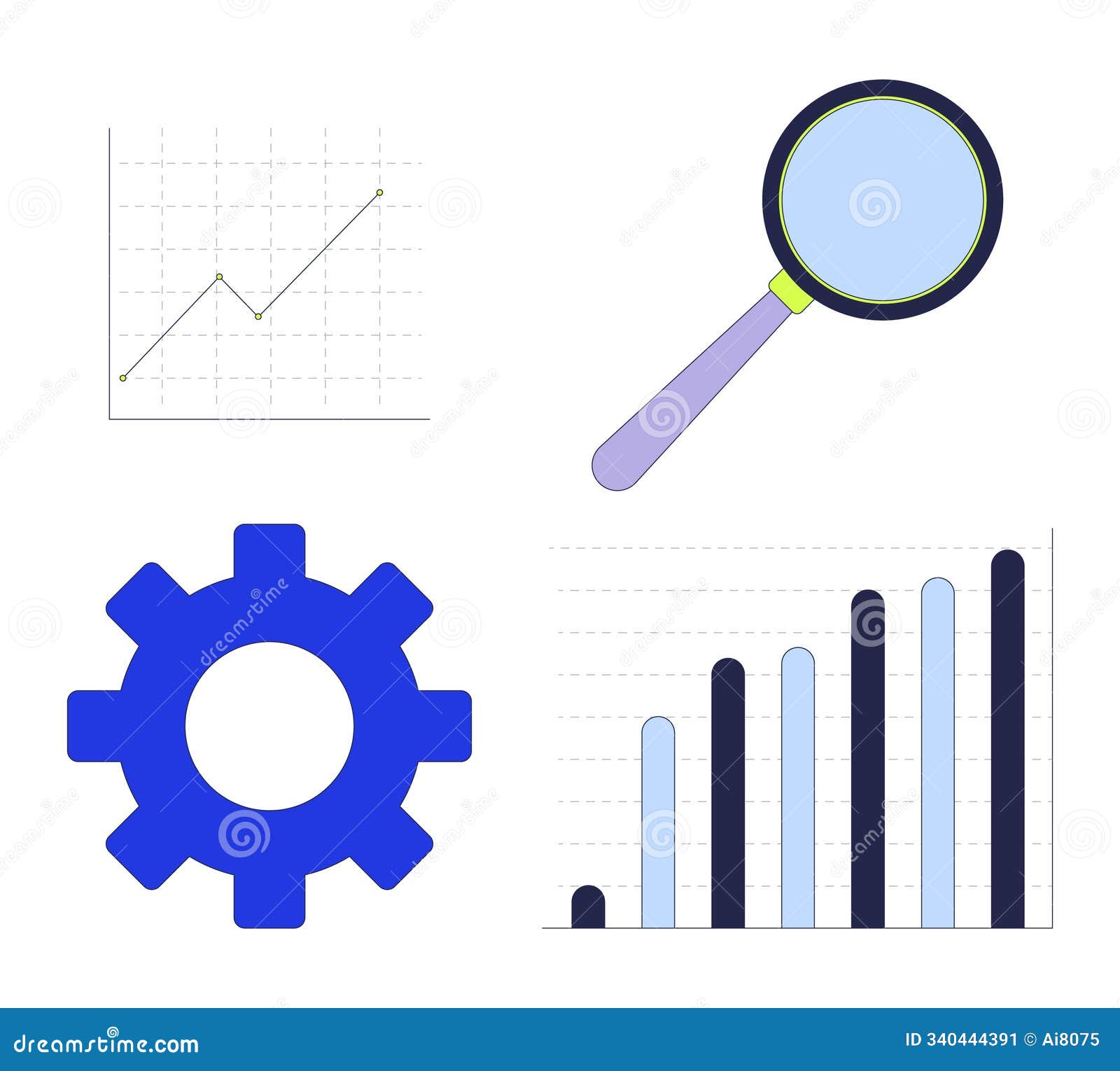 Business Data Analytics 2D Cartoon Objects Set Stock Illustration ...