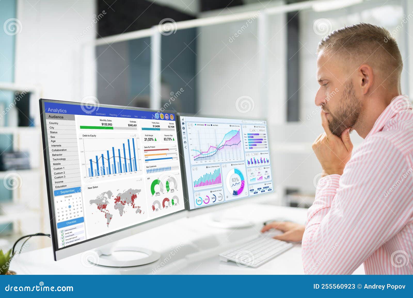 Business Data Analytics Dashboard Stock Image - Image of graph, tech ...