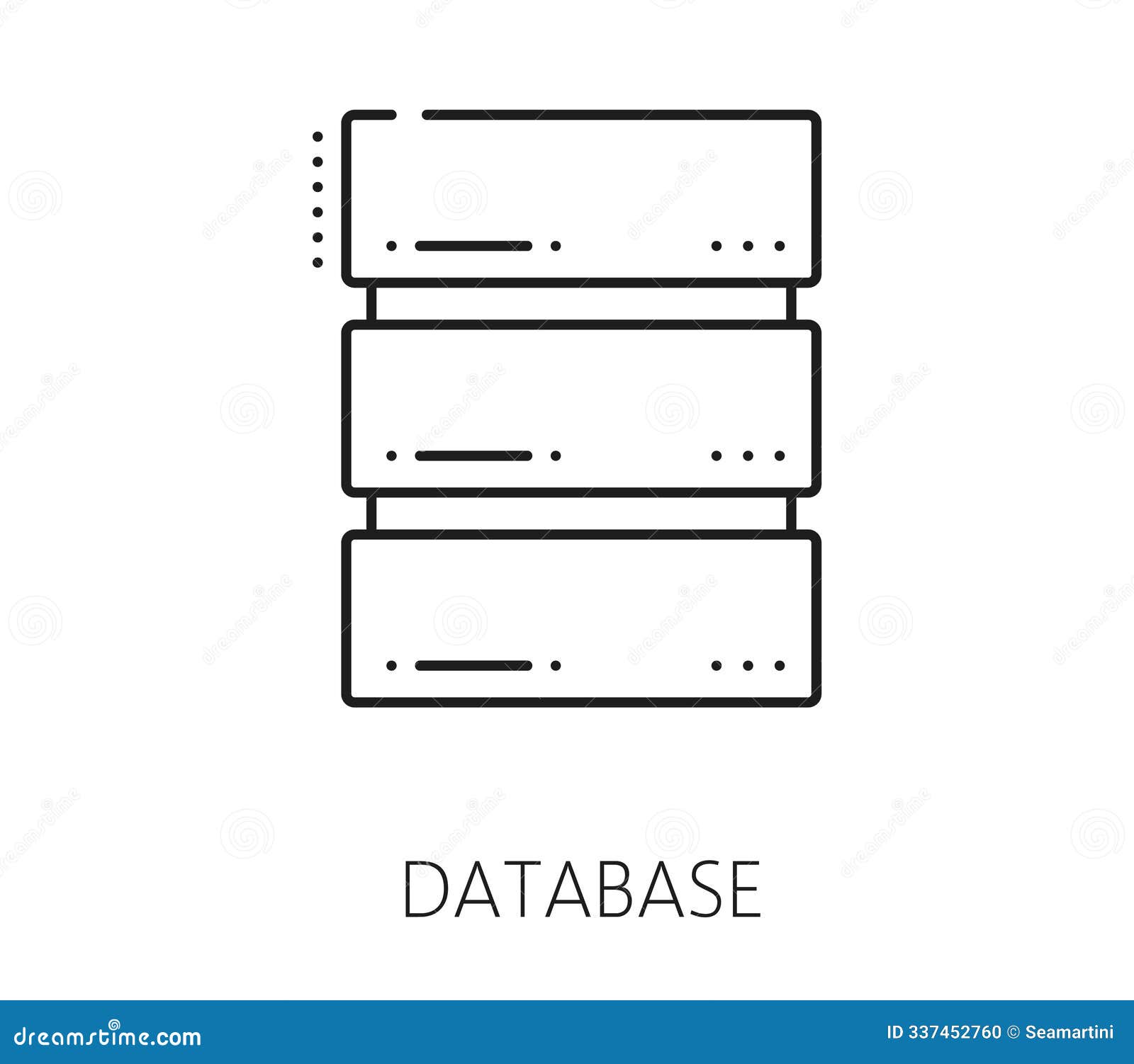 Business Data Analytics, Database Line Icon Stock Illustration ...