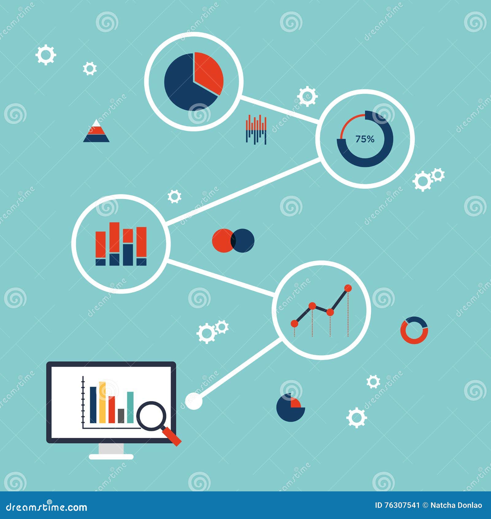 Business Data Analytics Infographic Flat Design Stock Vector ...