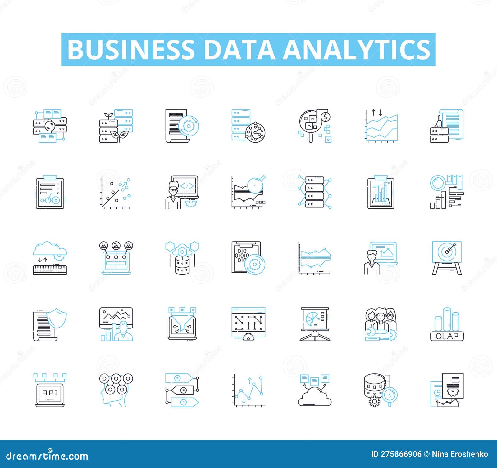 Business Data Analytics Linear Icons Set. Insights, Metrics ... Business Data Analytics Linear Icons Set. Insights, Metrics ...