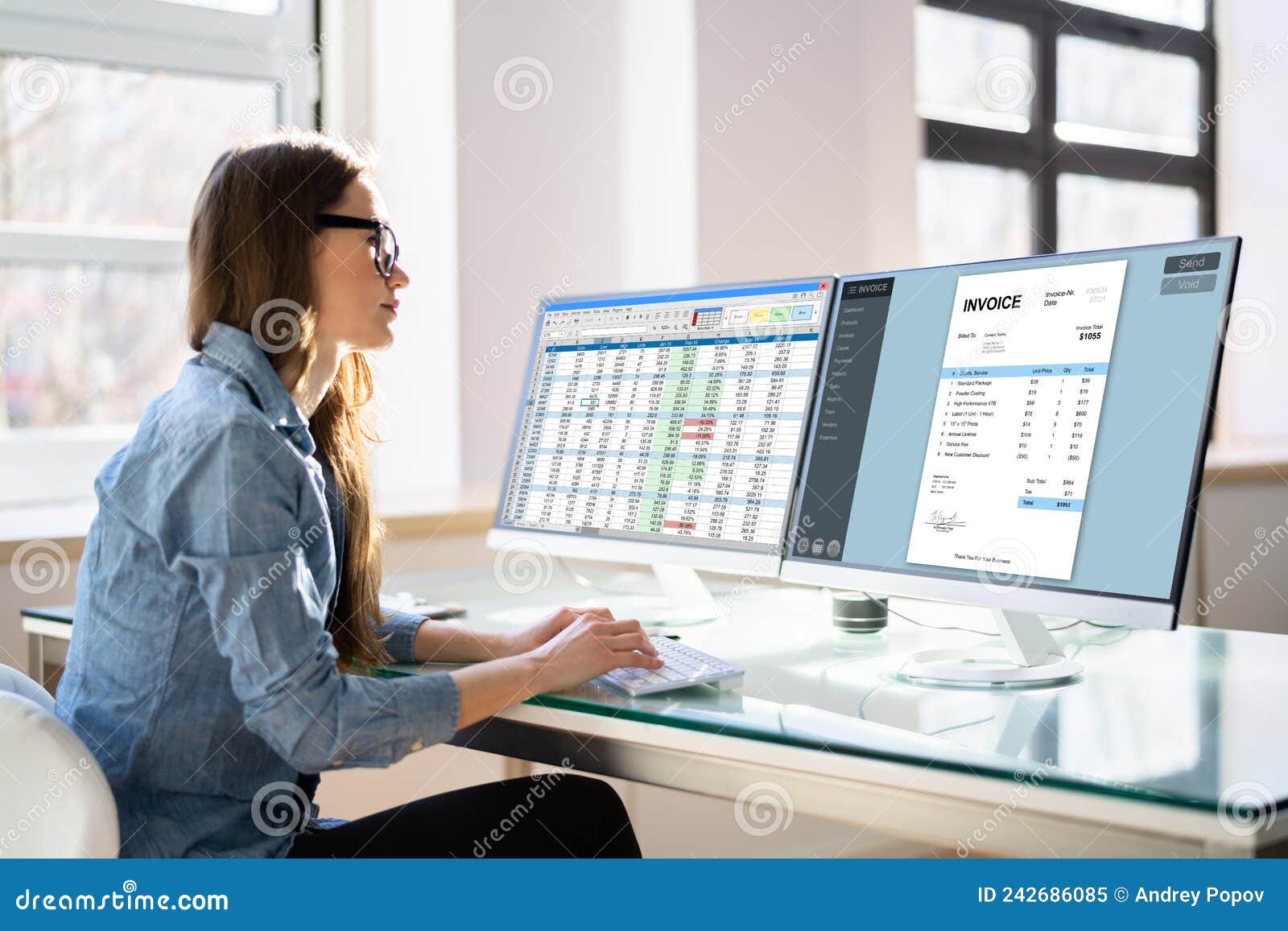 Business Data Audit Spreadsheet Stock Image - Image of professional ...