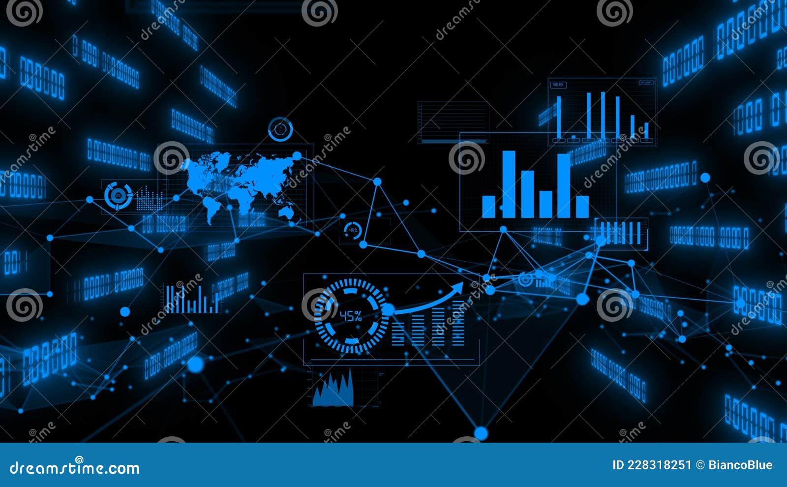 Business Data and Financial Figures Visualiser Graphic Stock ...