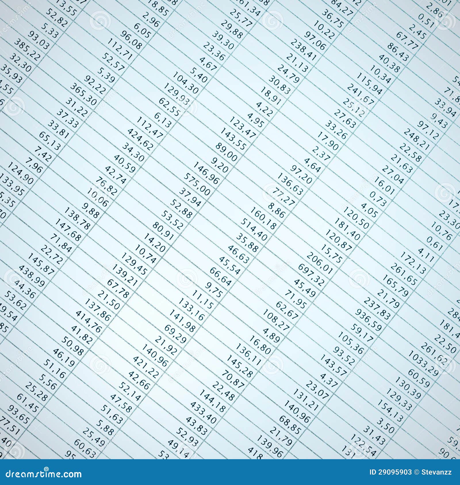 Business Data Financial Report Print Close Up. Blue Toned. Stock Image ...